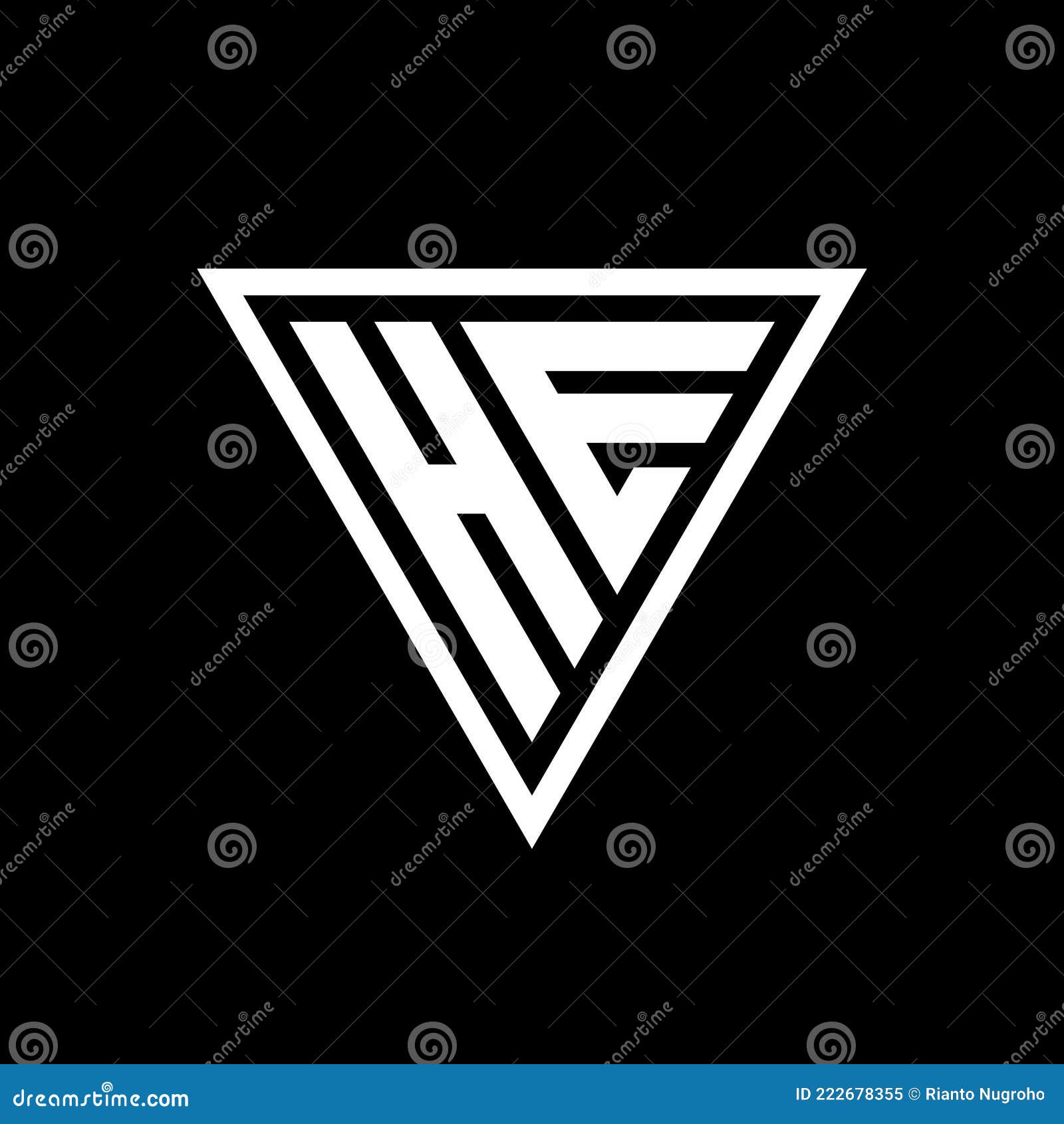 He Logo Monogram with Triangle Shape Designs Template Stock Vector ...