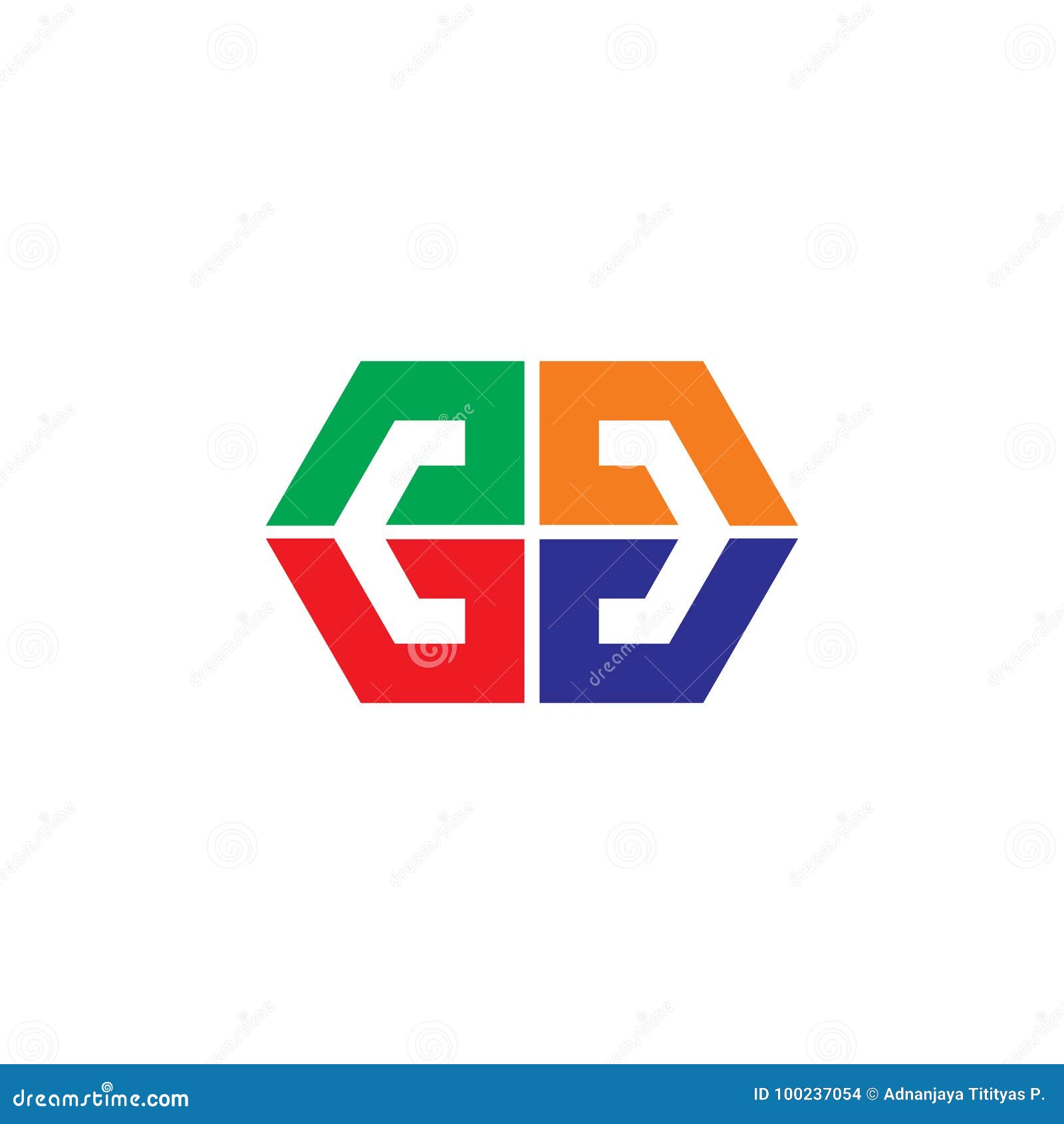 Logo Multicolore De Forme Polygonale Illustration de Vecteur ...