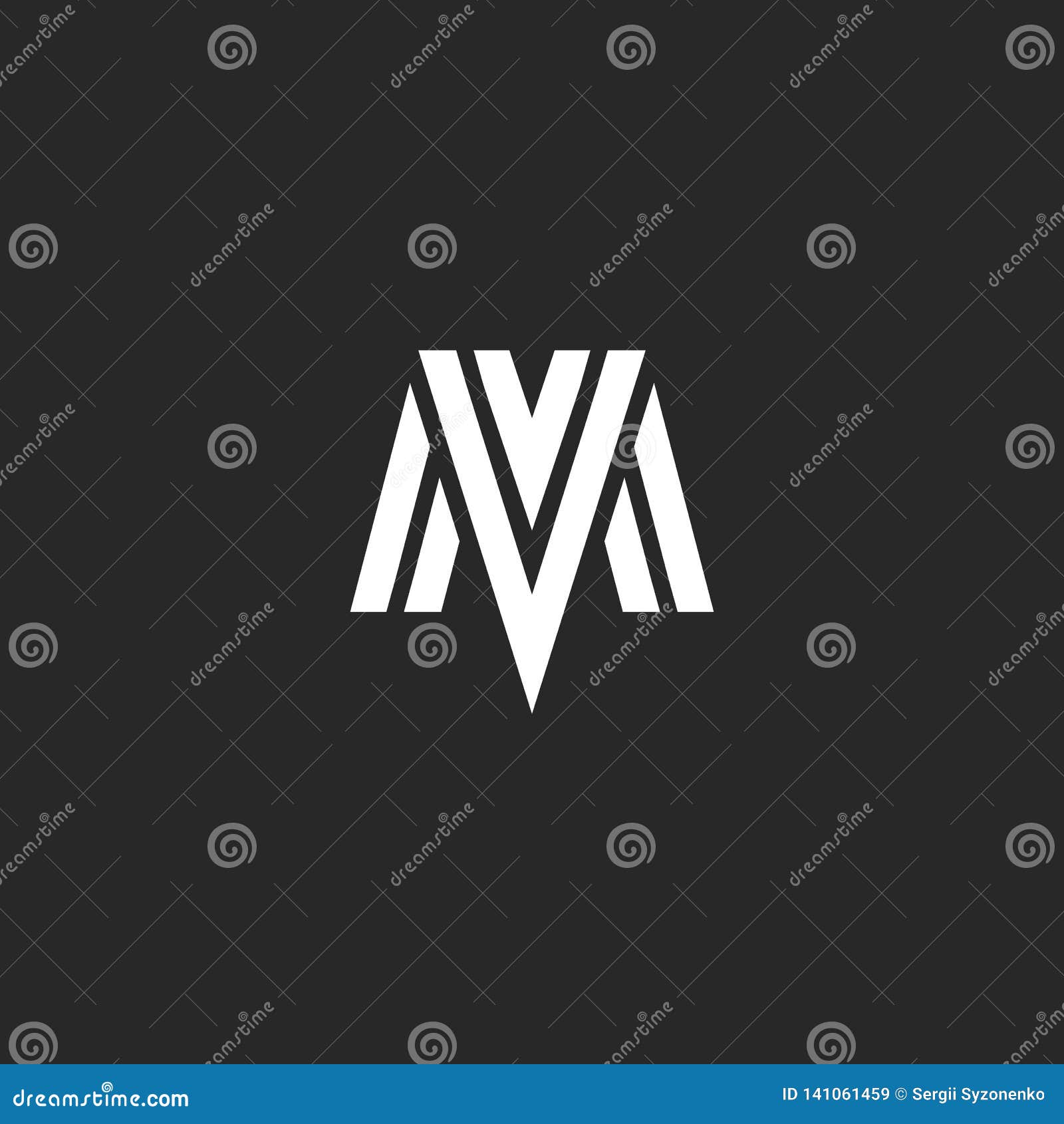 Logo MV Letters Elegant Monogram, Combination Initials M and V ...