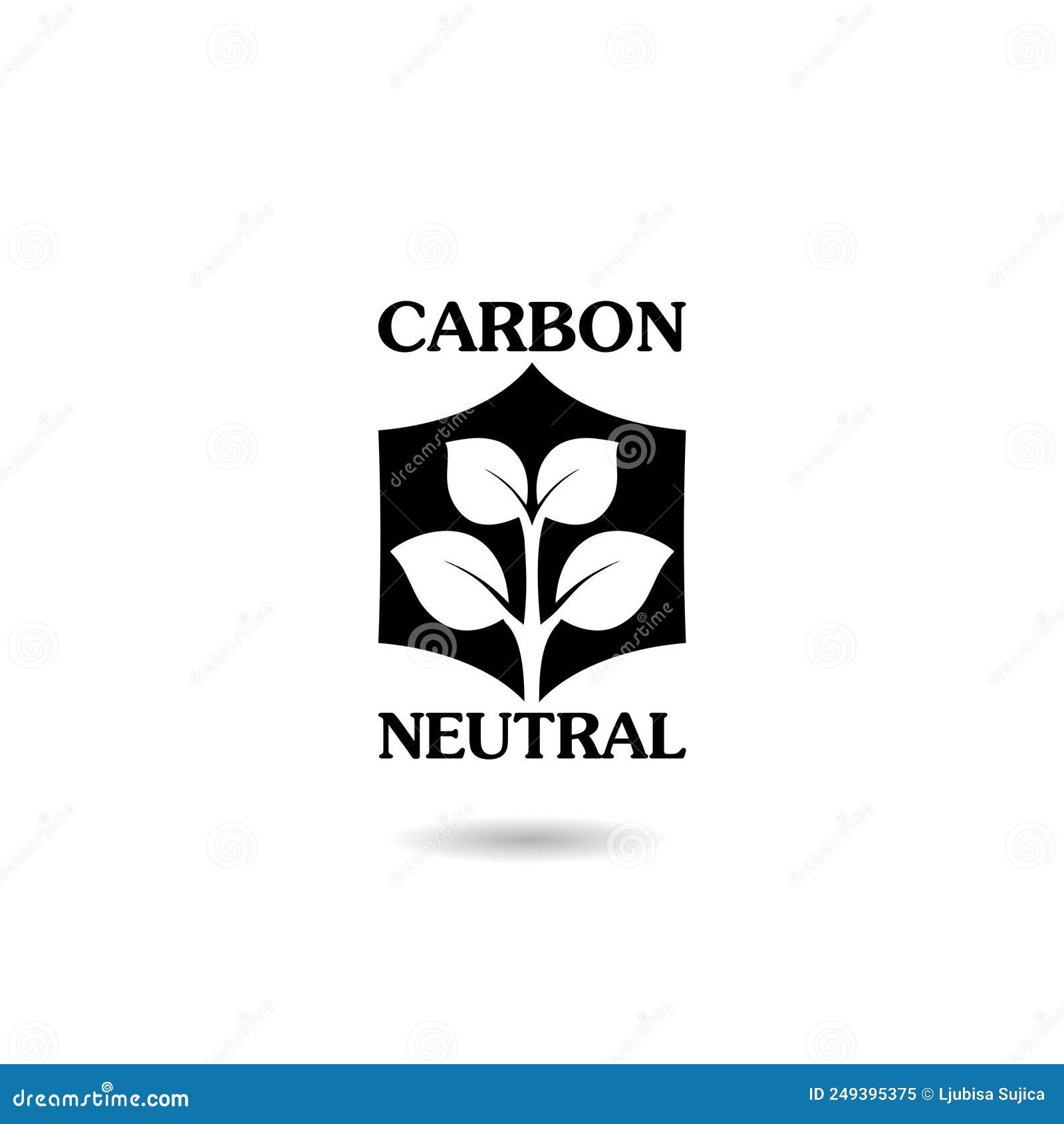 Logo Neutre En Carbone Avec Ombre Illustration de Vecteur ...
