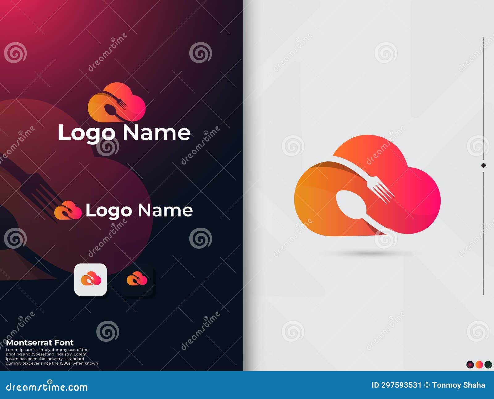 Cloud Food Logo Design. Food Cloud. Healthy. Spoon. Cloud Vector Art ...