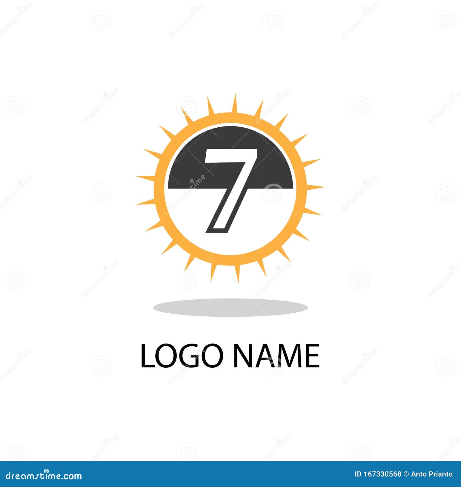7 Logo Number Vector Illustration Design Stock Vector - Illustration of ...