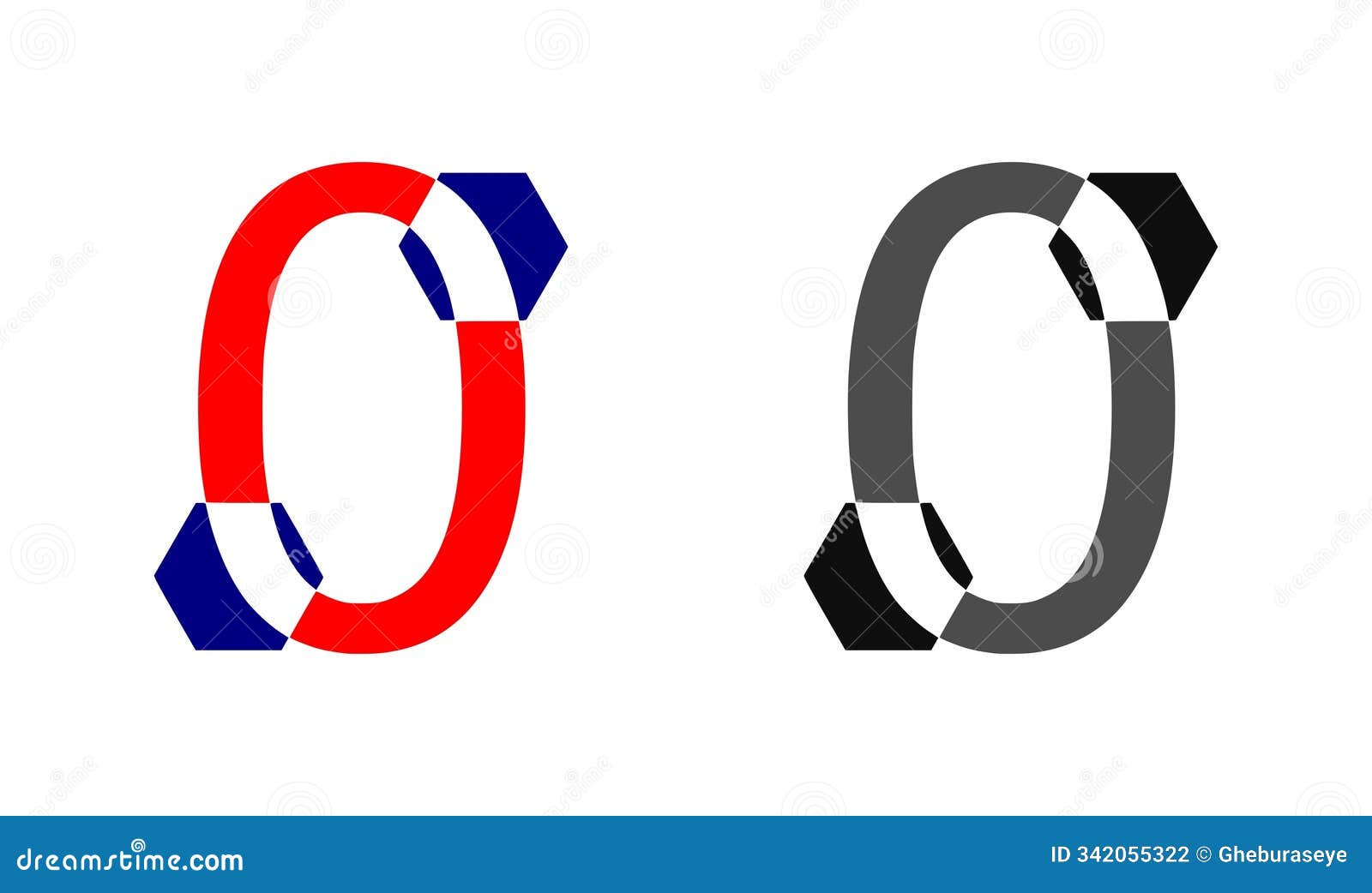 Logo with the Number Zero and Hexagons Colorful, Isolated, Arabic ...