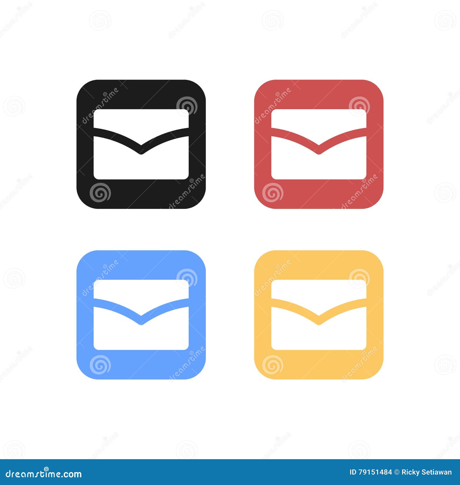 Logo O Icona Quadrato Arrotondato Della Posta Illustrazione di Stock ...