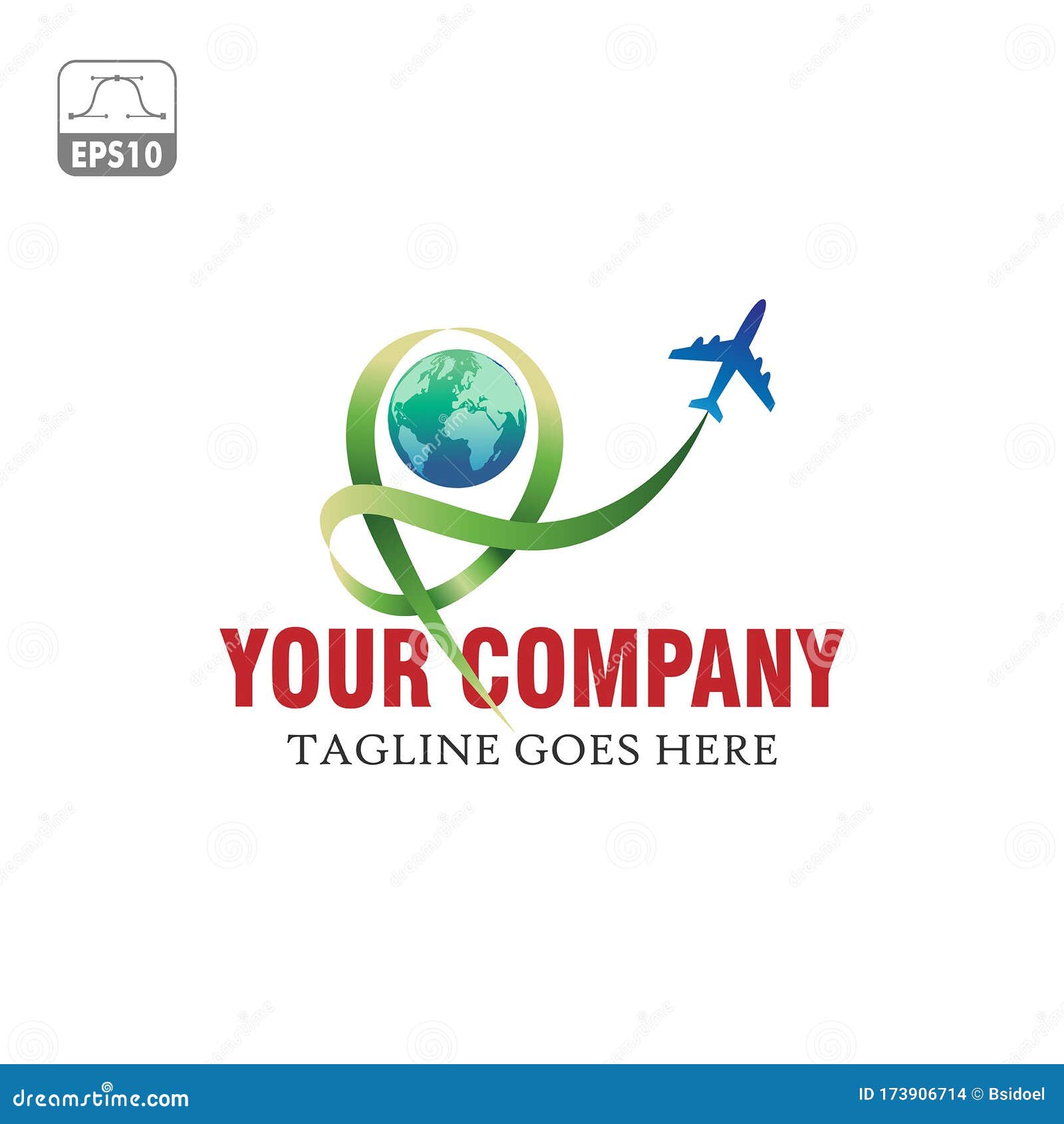 Globe and Flight Routes, Aviation Agent Logo Around the World Stock ...