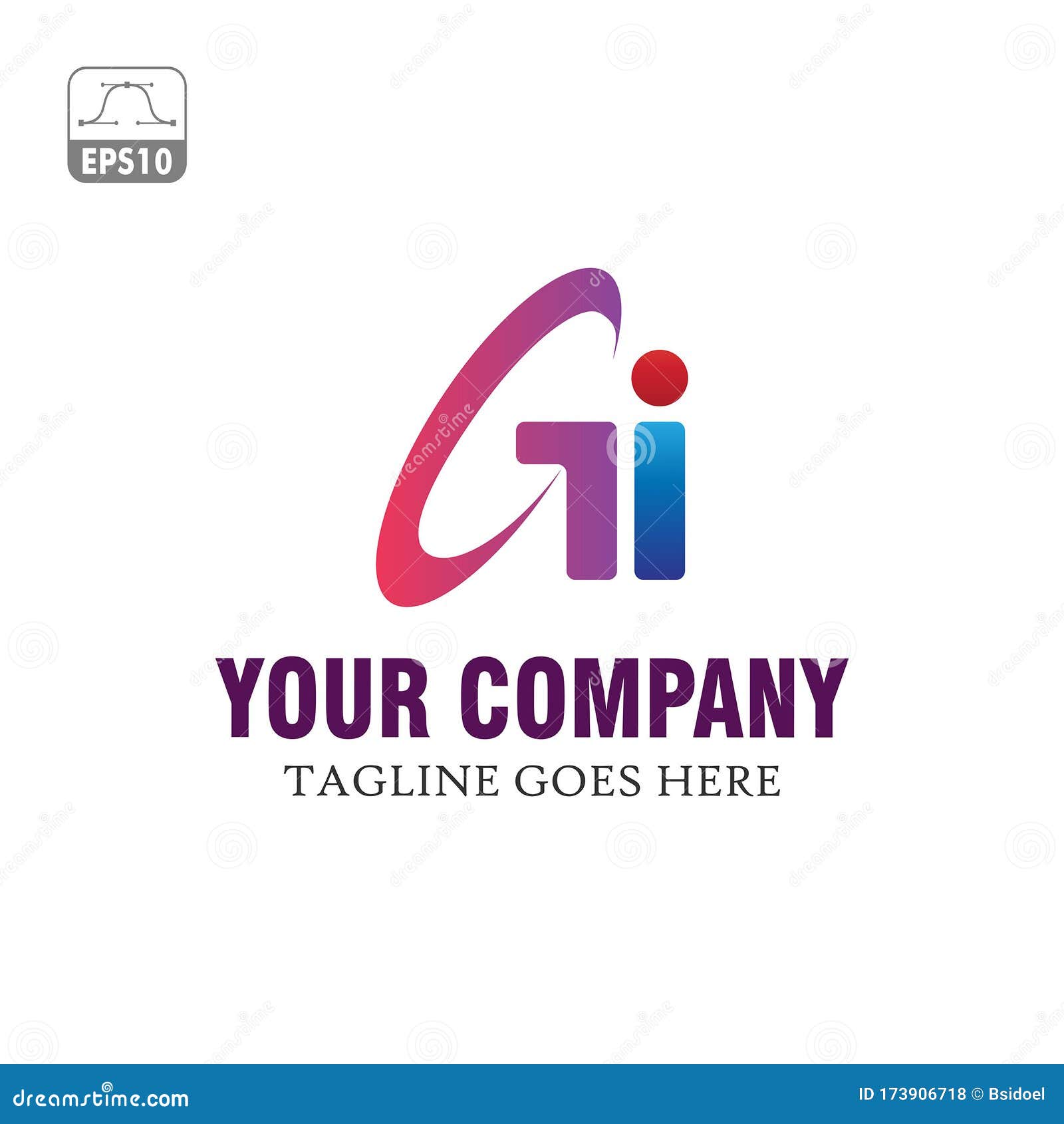 Initials GI Logo Design Template - Vector Stock Illustration ...
