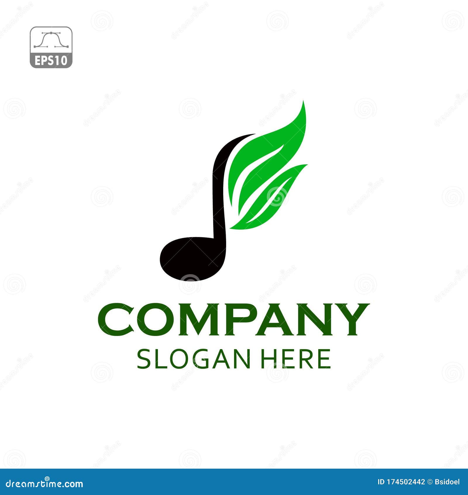 Leaf Logos and Musical Notes - Musical Symbols Stock Vector ...