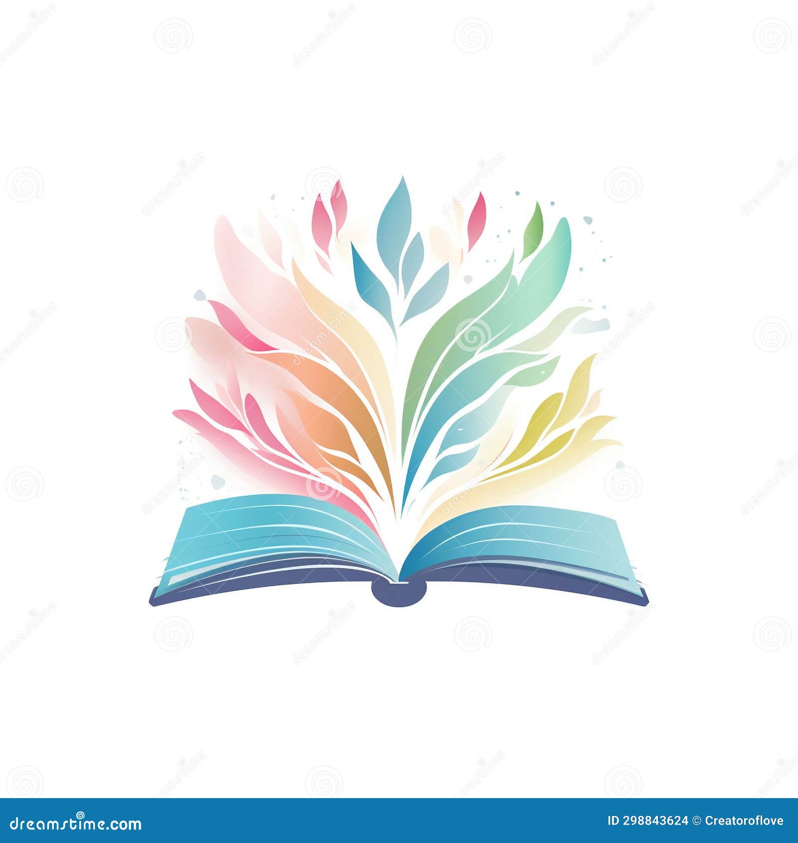 Logo of an Open Book with Colorful Designs on White Background Stock ...