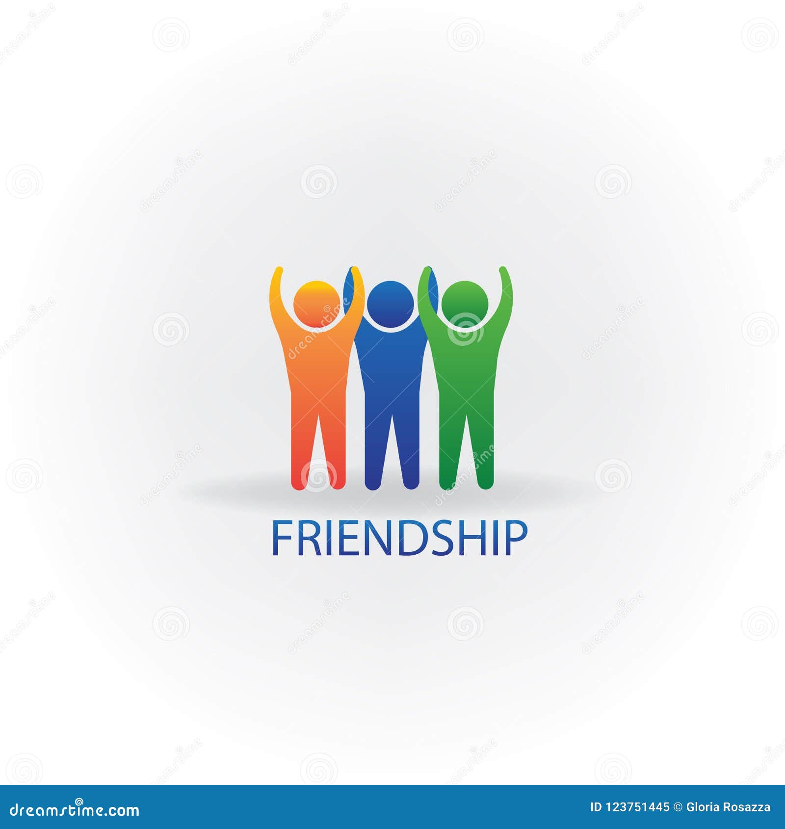 Logo Optimistic Friendship Teamwork People Vector Image Stock Vector ...