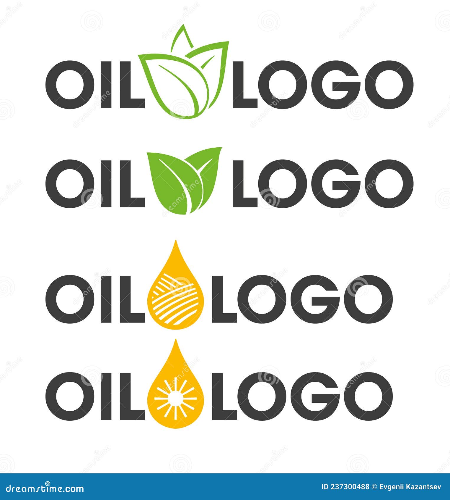 Logo Options for Natural Organic Oil. Leaves and Blobs Graphic Elements ...