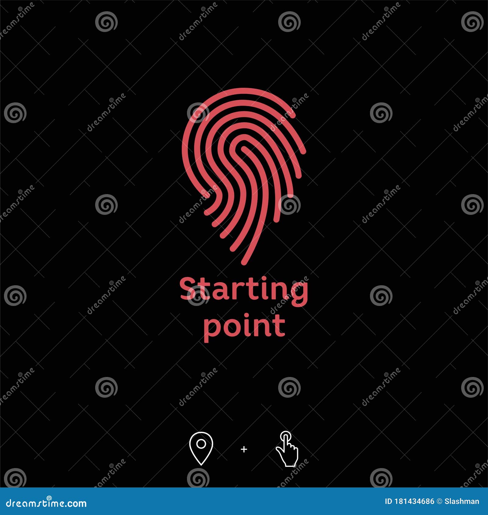 Starting Point and Location and Fingerprint Logo Creative Idea Stock ...
