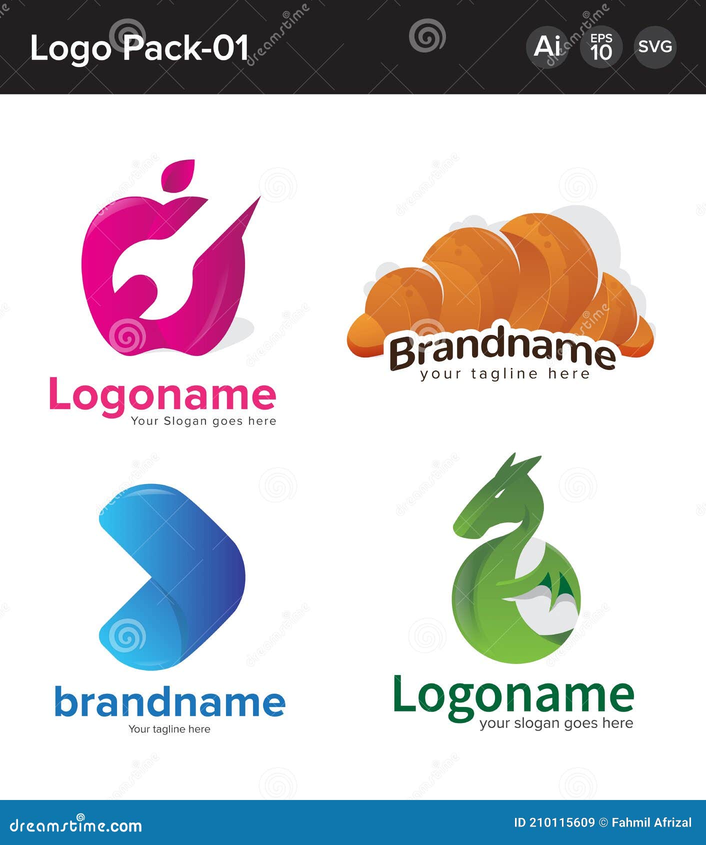 Logo Pack-01 Multipurpose Use Stock Vector - Illustration of blue ...