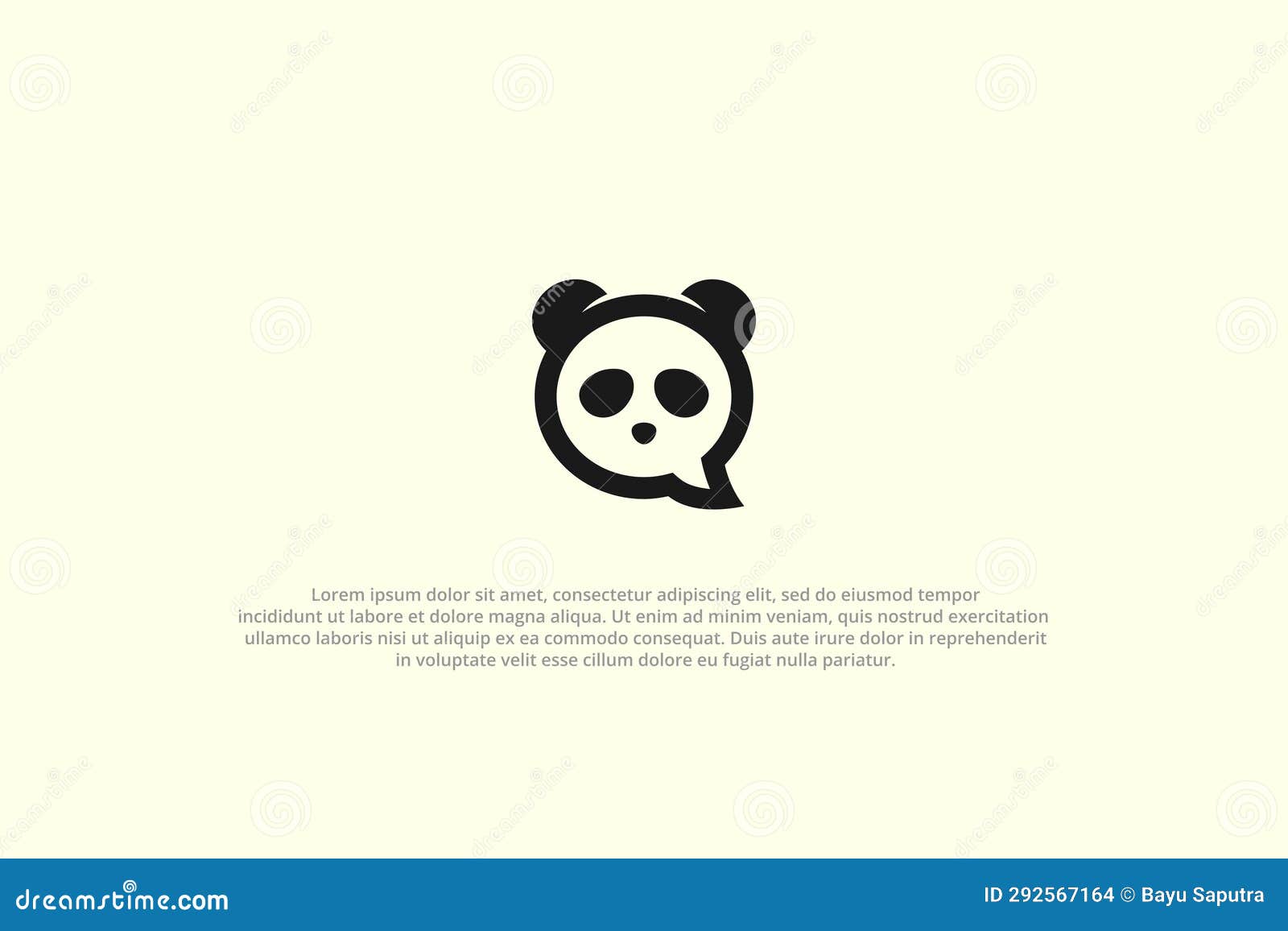 Logo Panda Chat Bubble Head Stock Illustration - Illustration of logo ...