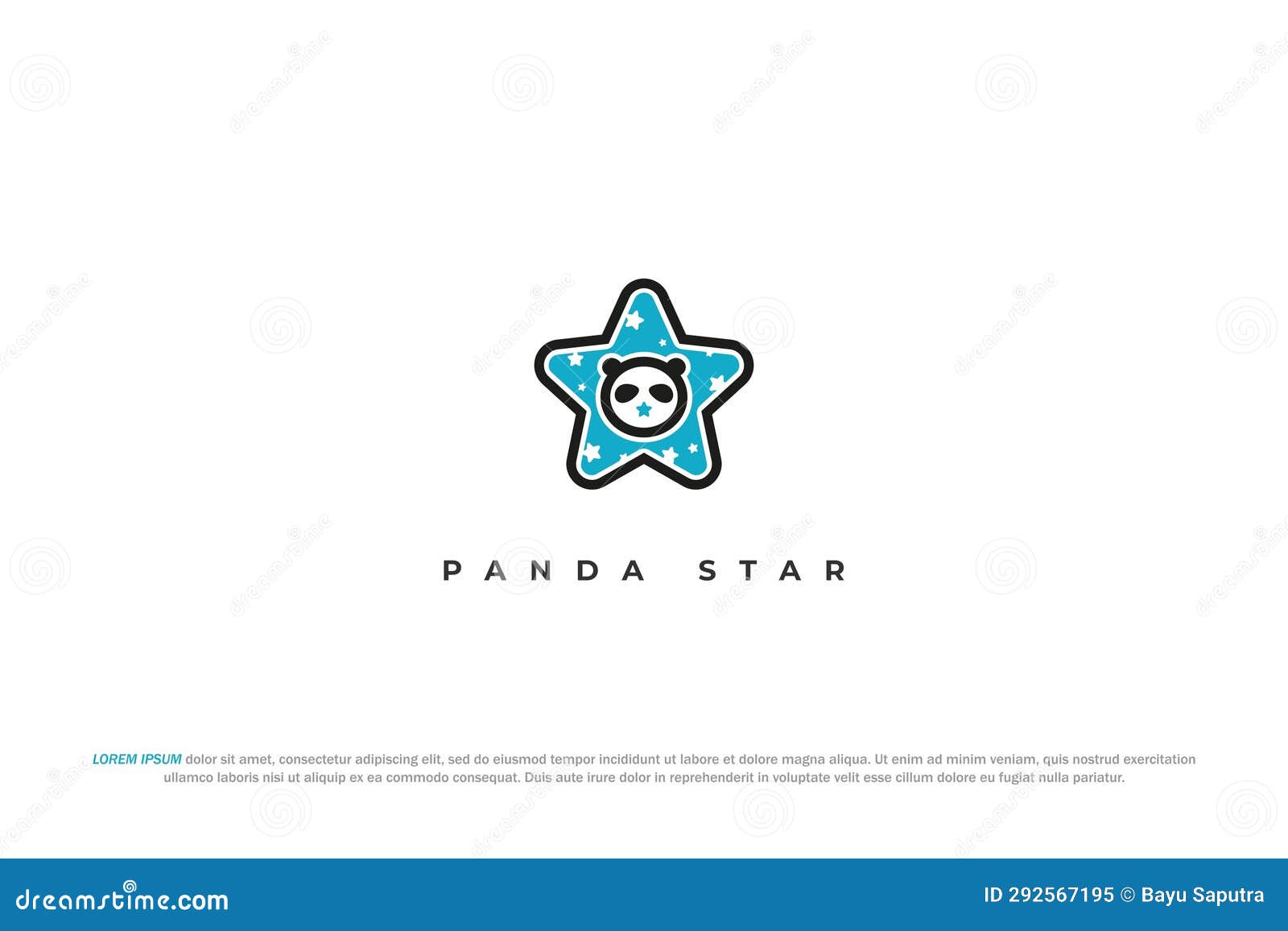 Logo Panda Head And Star Cartoon Vector | CartoonDealer.com #292567195
