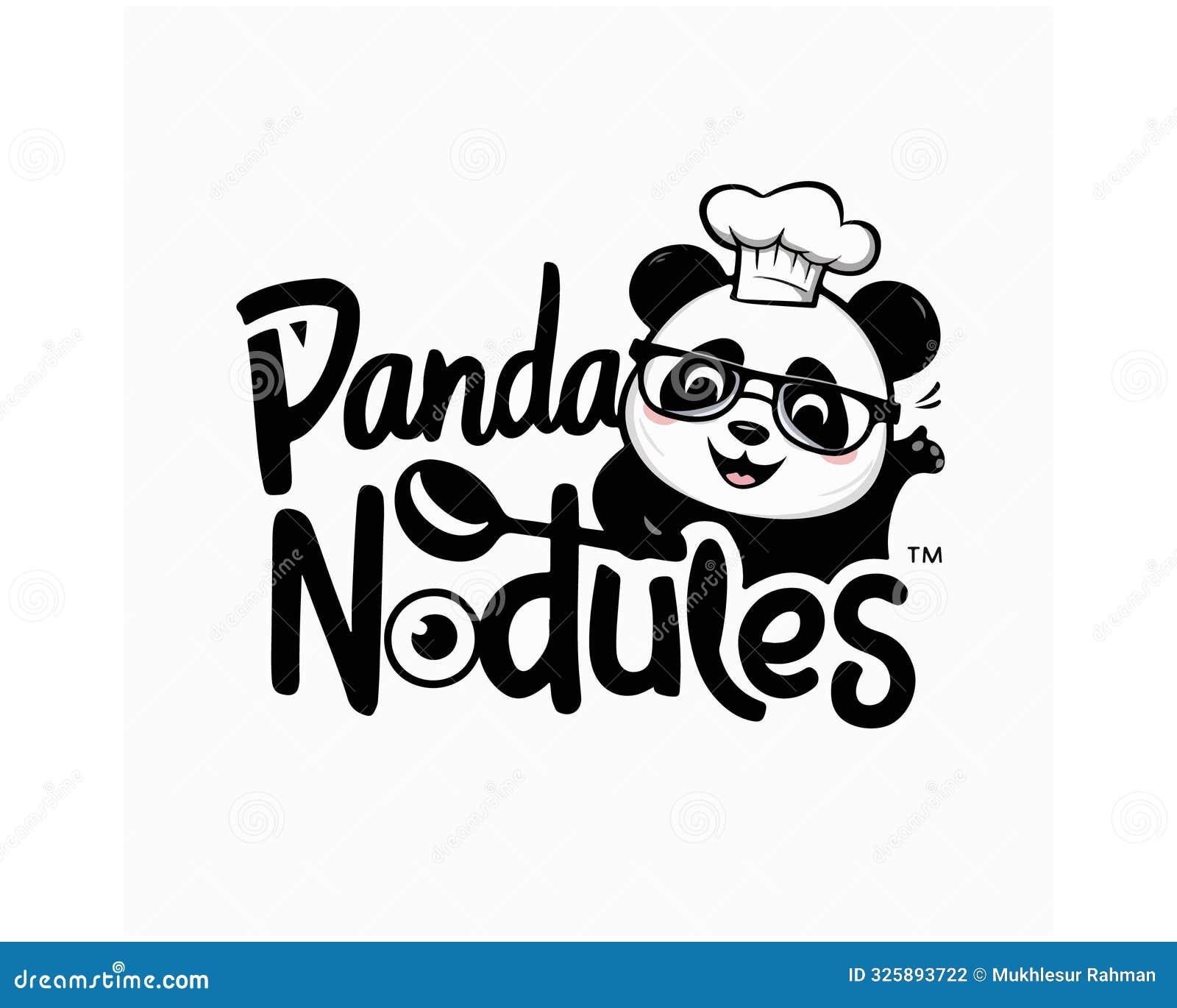 Panda nodules logo. stock illustration. Illustration of symbol - 325893722