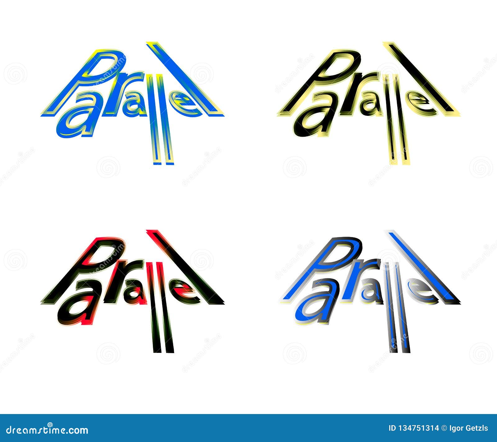 Logo Parallel in Various Colors. Stock Vector - Illustration of ...