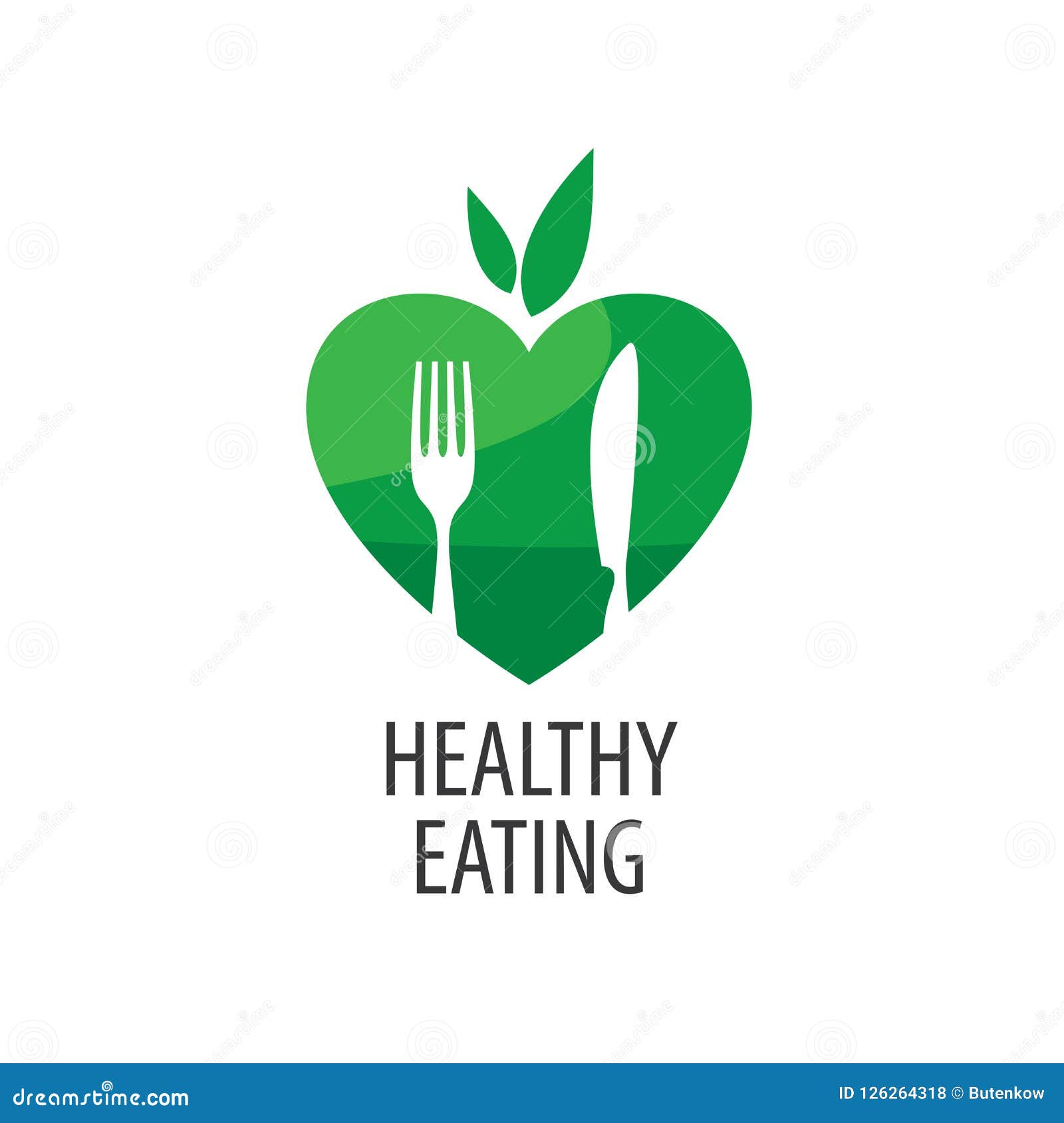 Vector logo healthy eating stock vector. Illustration of emblem - 126264318