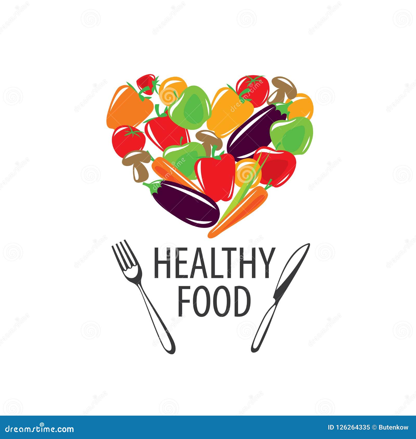 Vector logo healthy eating stock vector. Illustration of delicious ...