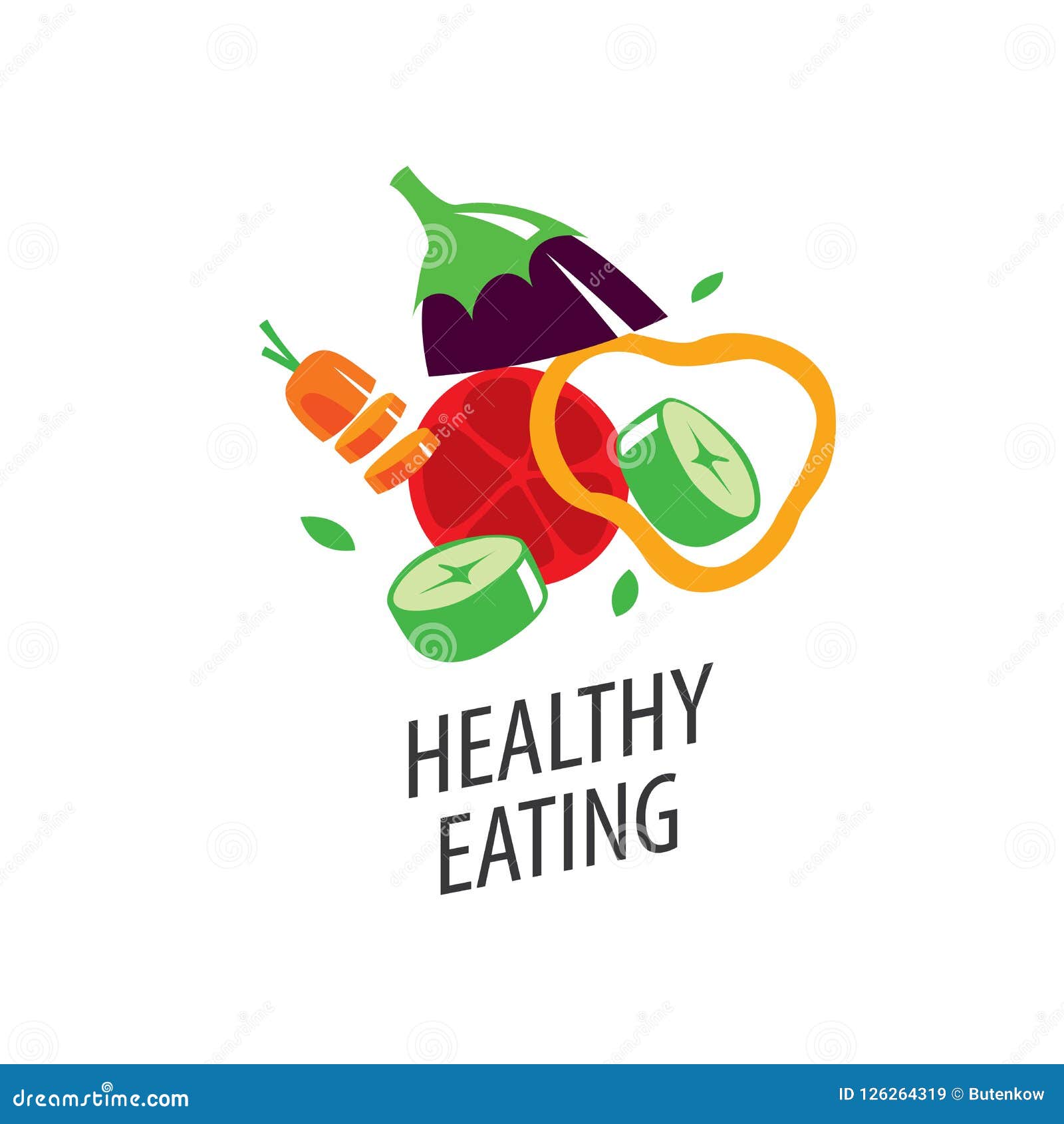 Vector logo healthy eating stock vector. Illustration of leaf - 126264319