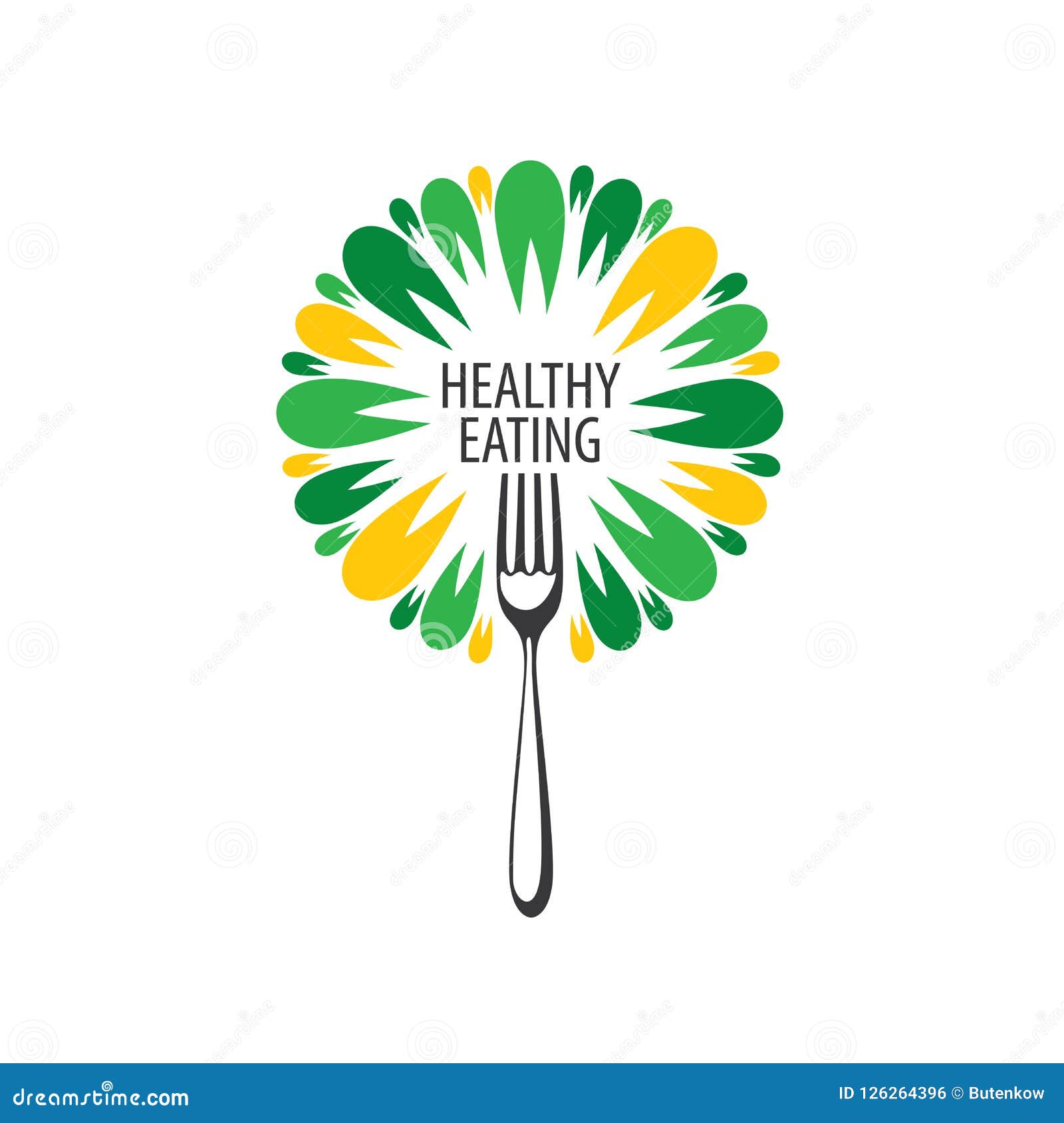 Vector logo healthy eating stock vector. Illustration of logo - 126264396