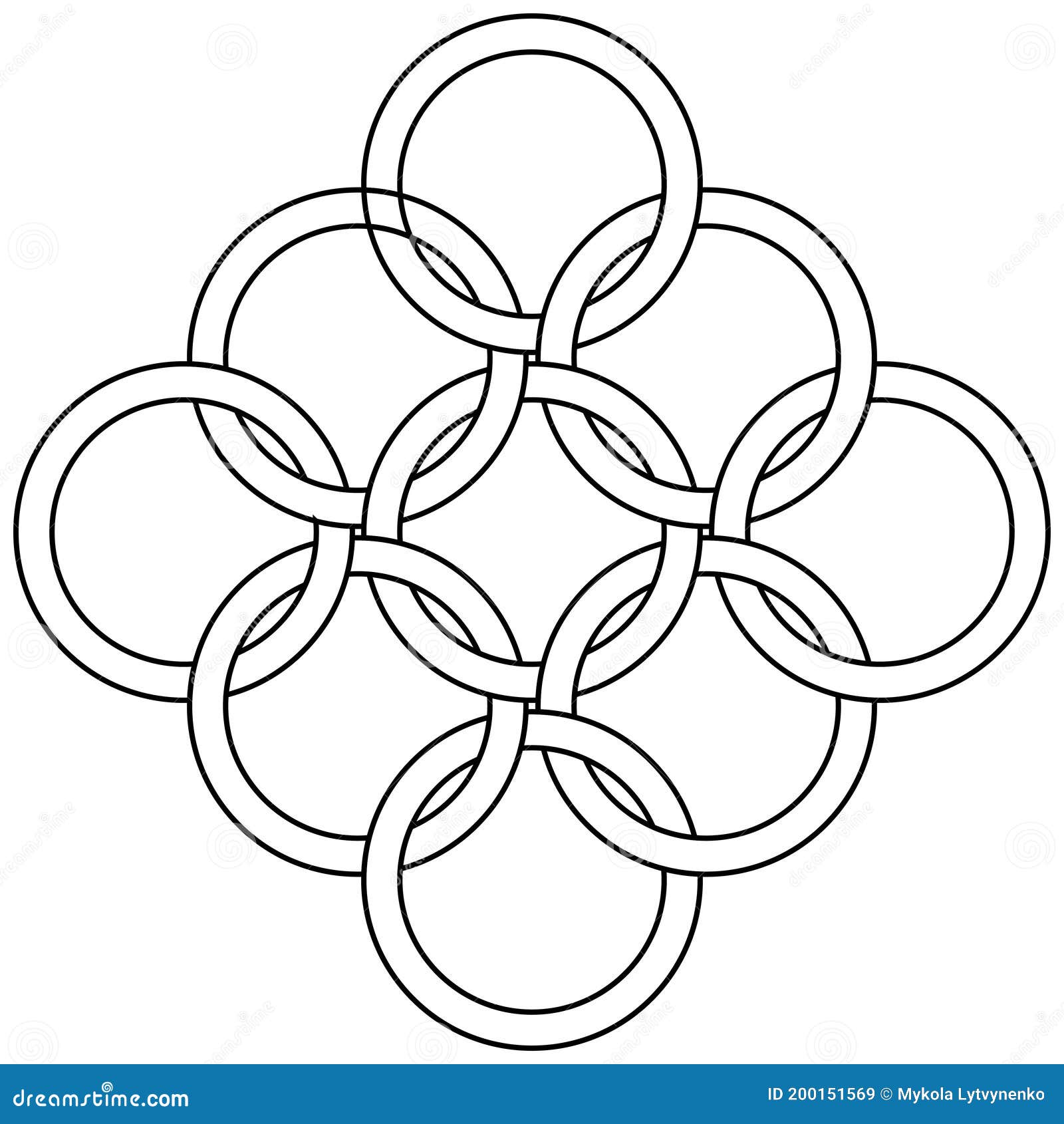 Logo Pattern Of Interlocking Rings Chainmail Element Vector