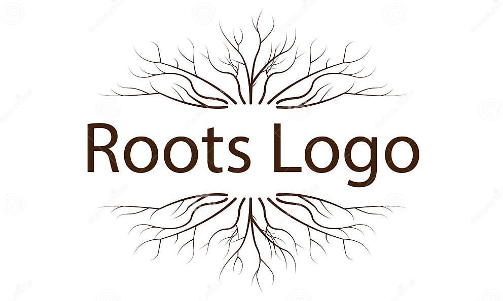 Logo with a Pattern of Tree Roots Stock Vector - Illustration of ...