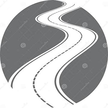 Logo with Perspective of Curved Road Stock Vector - Illustration of ...