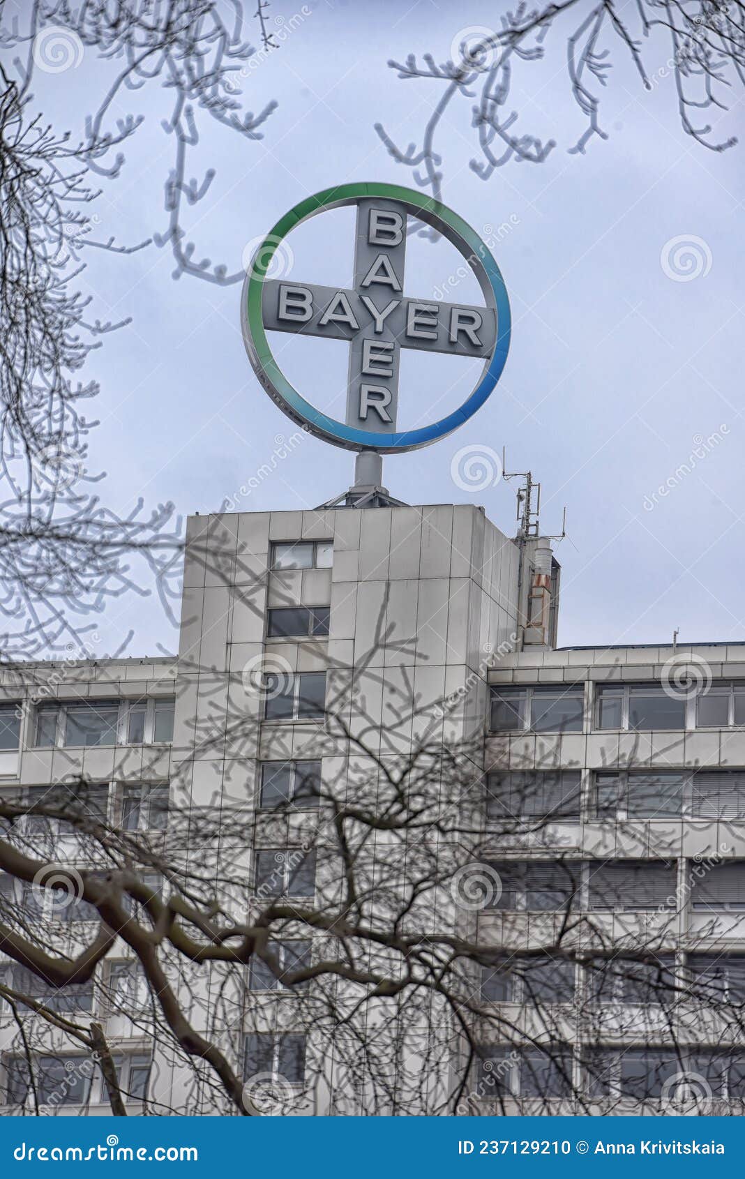 Logo of the Pharmaceutical Company Bayer on the Building Editorial ...