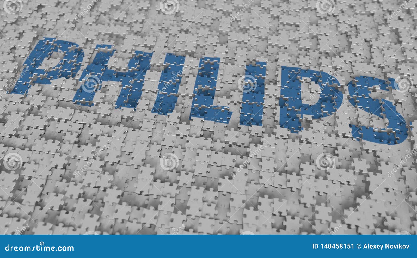 Logo of PHILIPS Being Made with Puzzle Pieces, Editorial 3D Rendering Editorial Photo ...