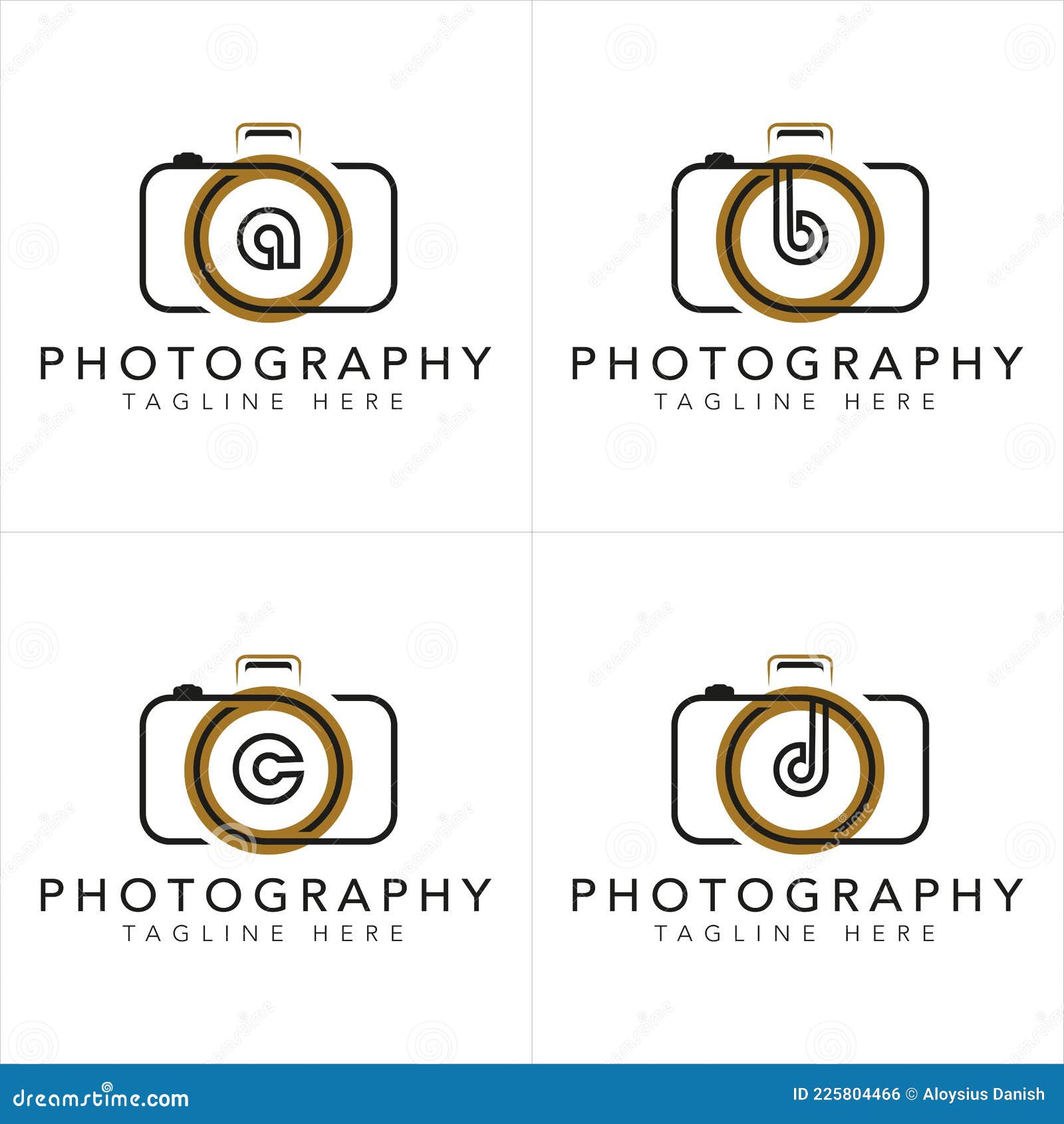 Set of Camera Photography Logo. with Initial Letter a B C D. Minimalist ...