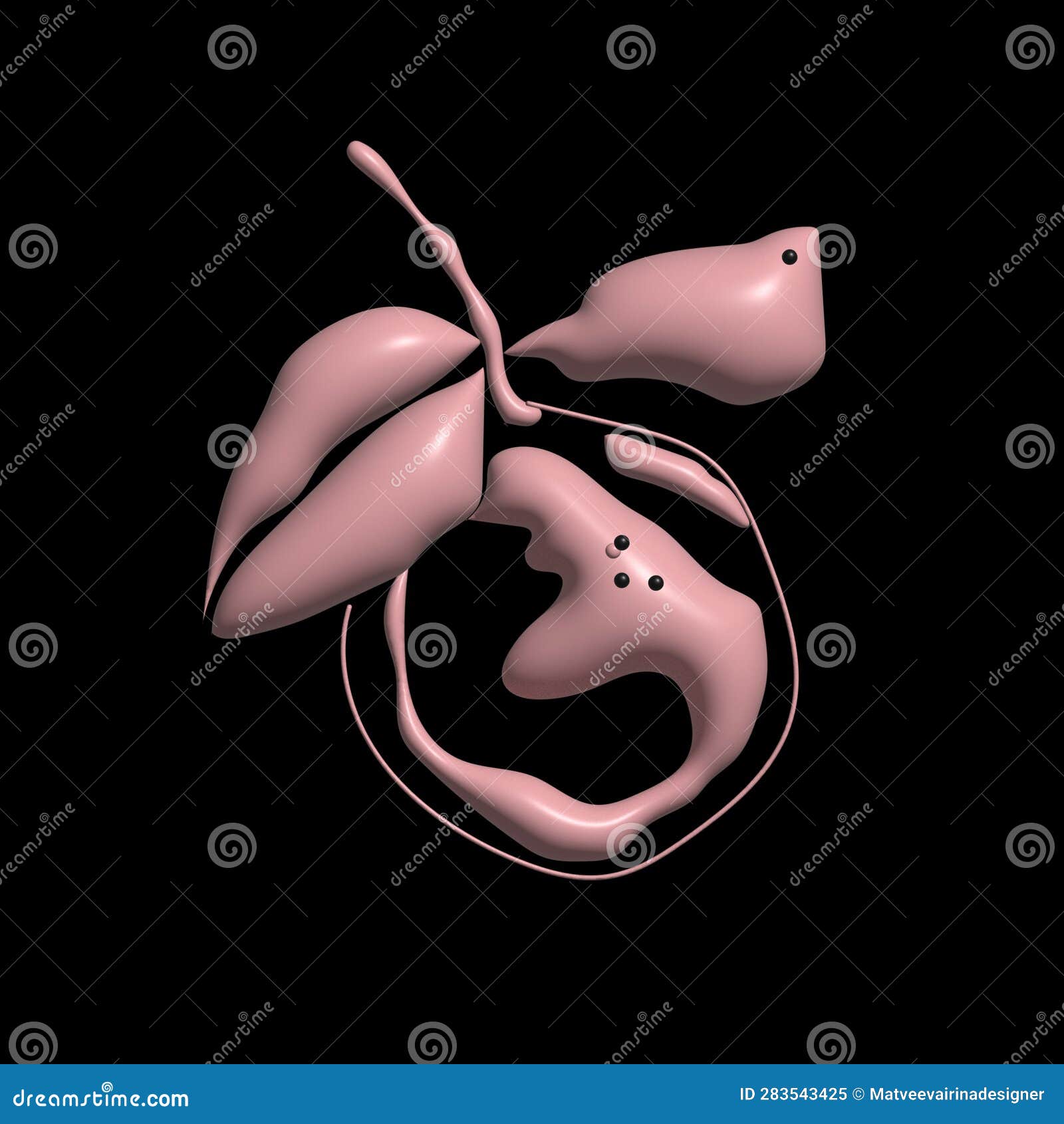 Logo with Pink and Delicate Stylized Lemons Stock Illustration ...