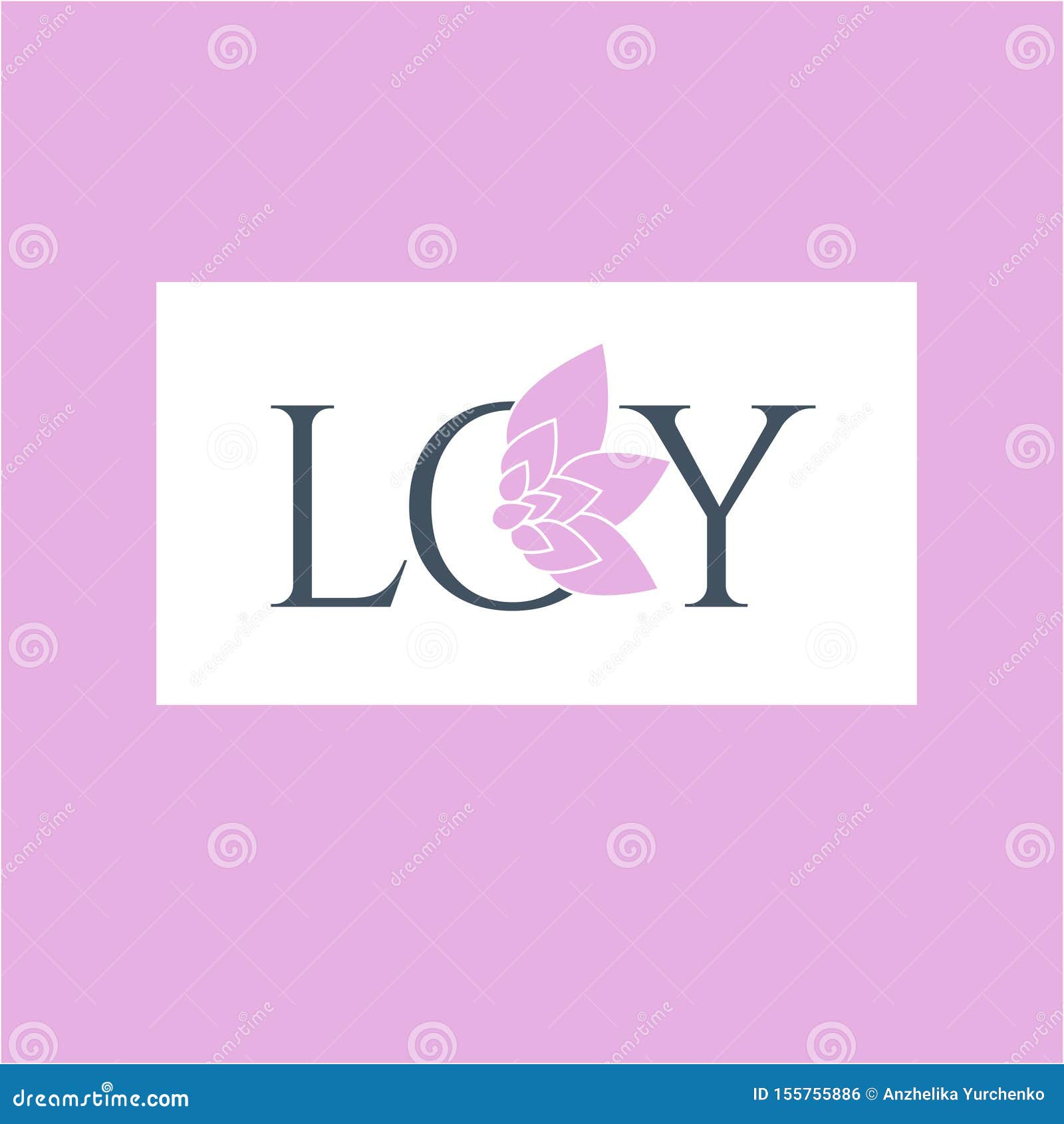 Logo with a Pink Lily and the Name Loy Stock Vector - Illustration of ...