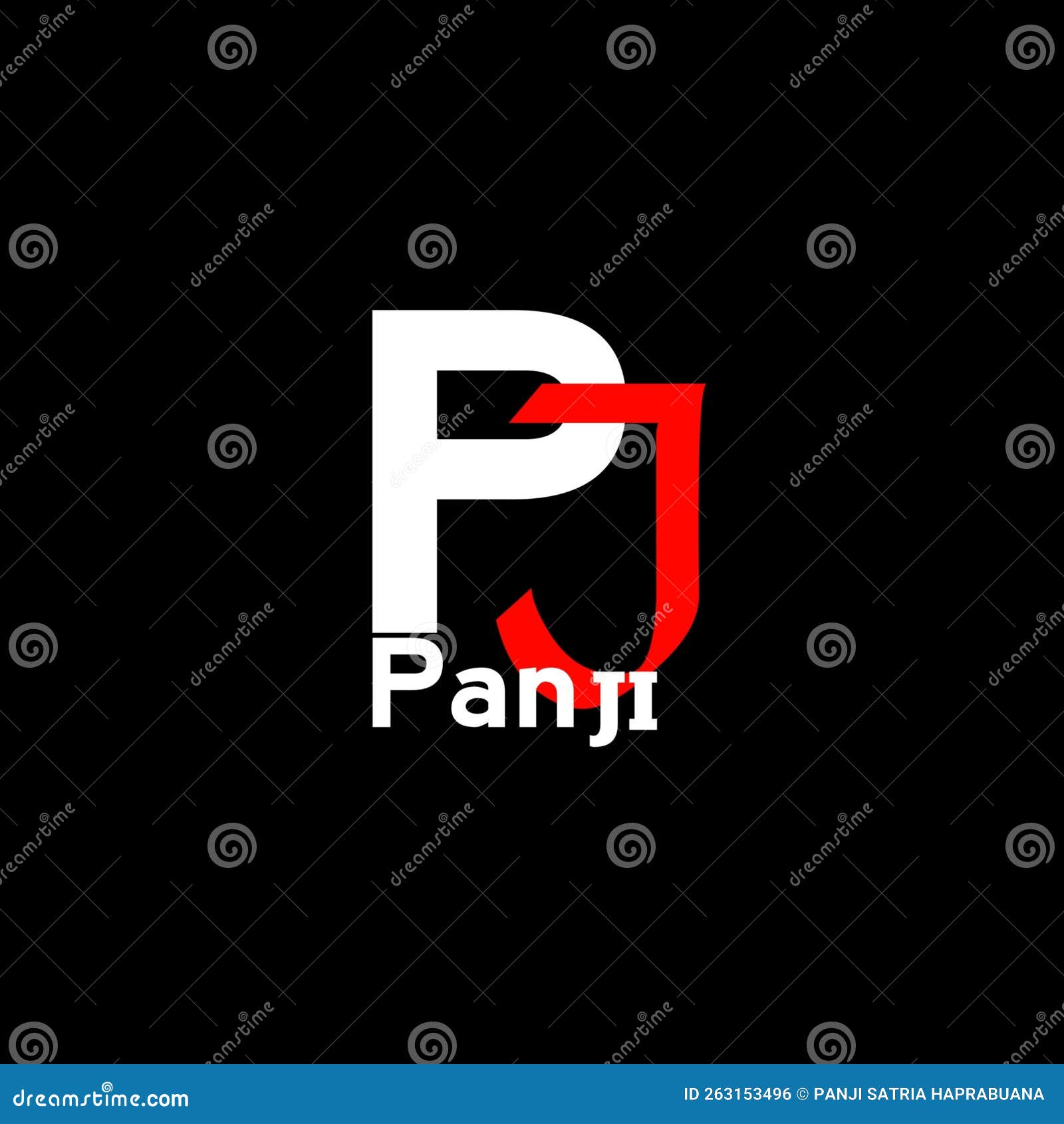 LOGO PJ in PANJI COLOUR RED and WHITE Stock Illustration - Illustration ...
