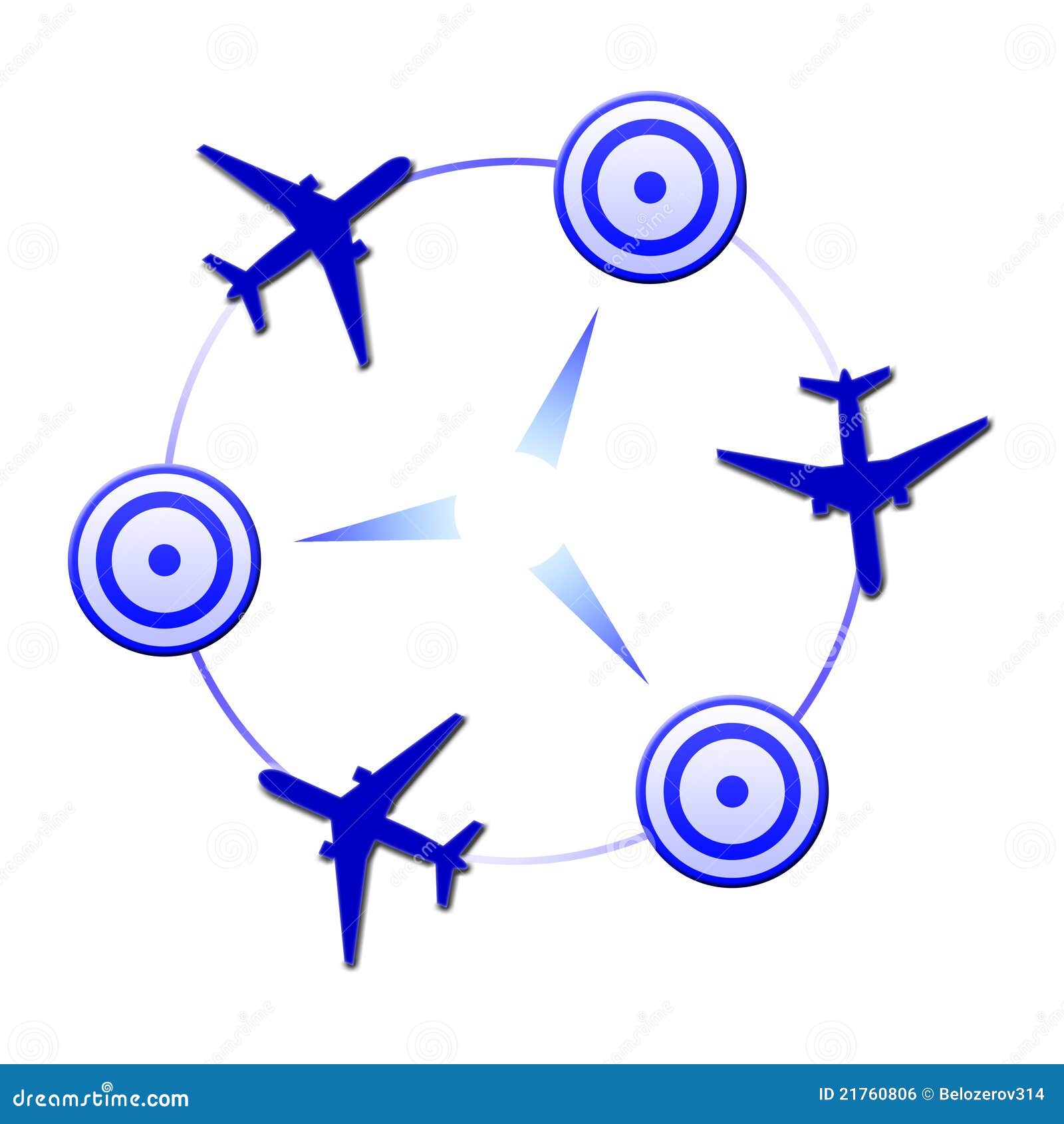 Logo with Planes in Blue Colors Stock Illustration - Illustration of ...