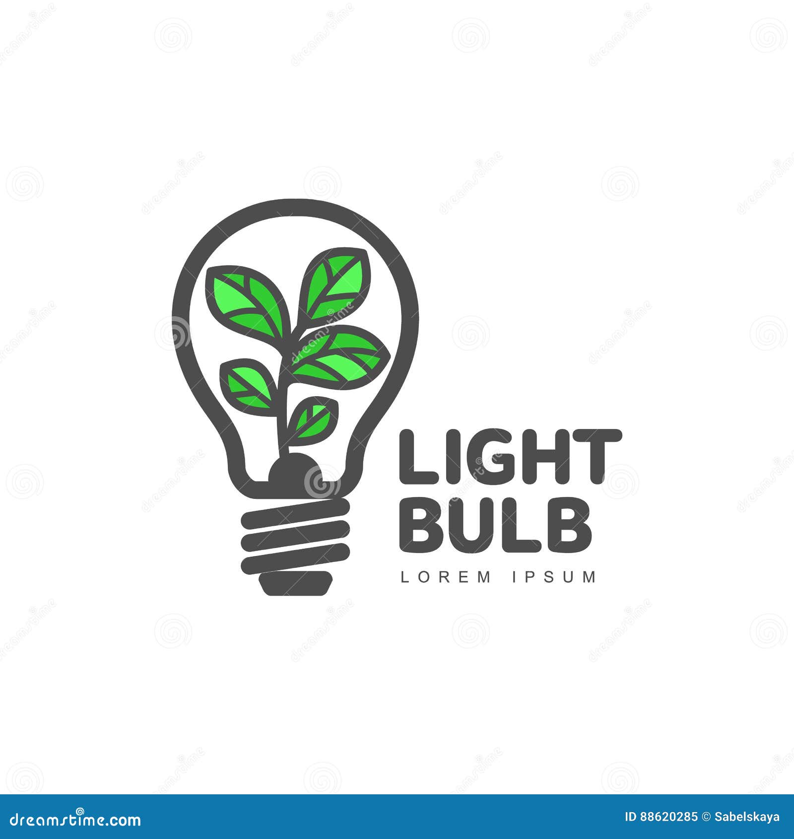 Logo with Plant Growing Inside Light Bulb, Ecology, Growth Concept ...