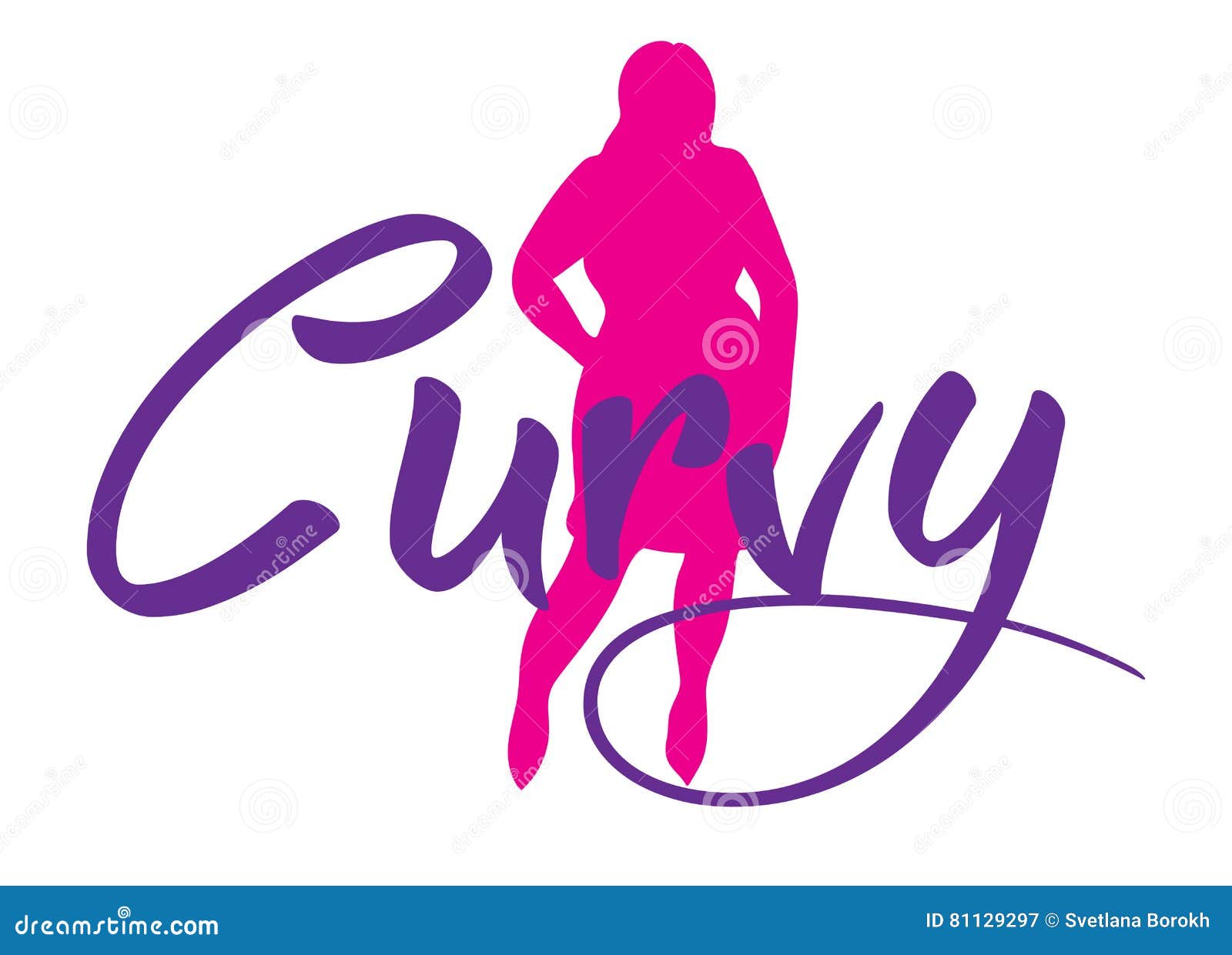 Logo Plus Size Woman. Curvy Symbol. Vector Illustration Stock Vector ...