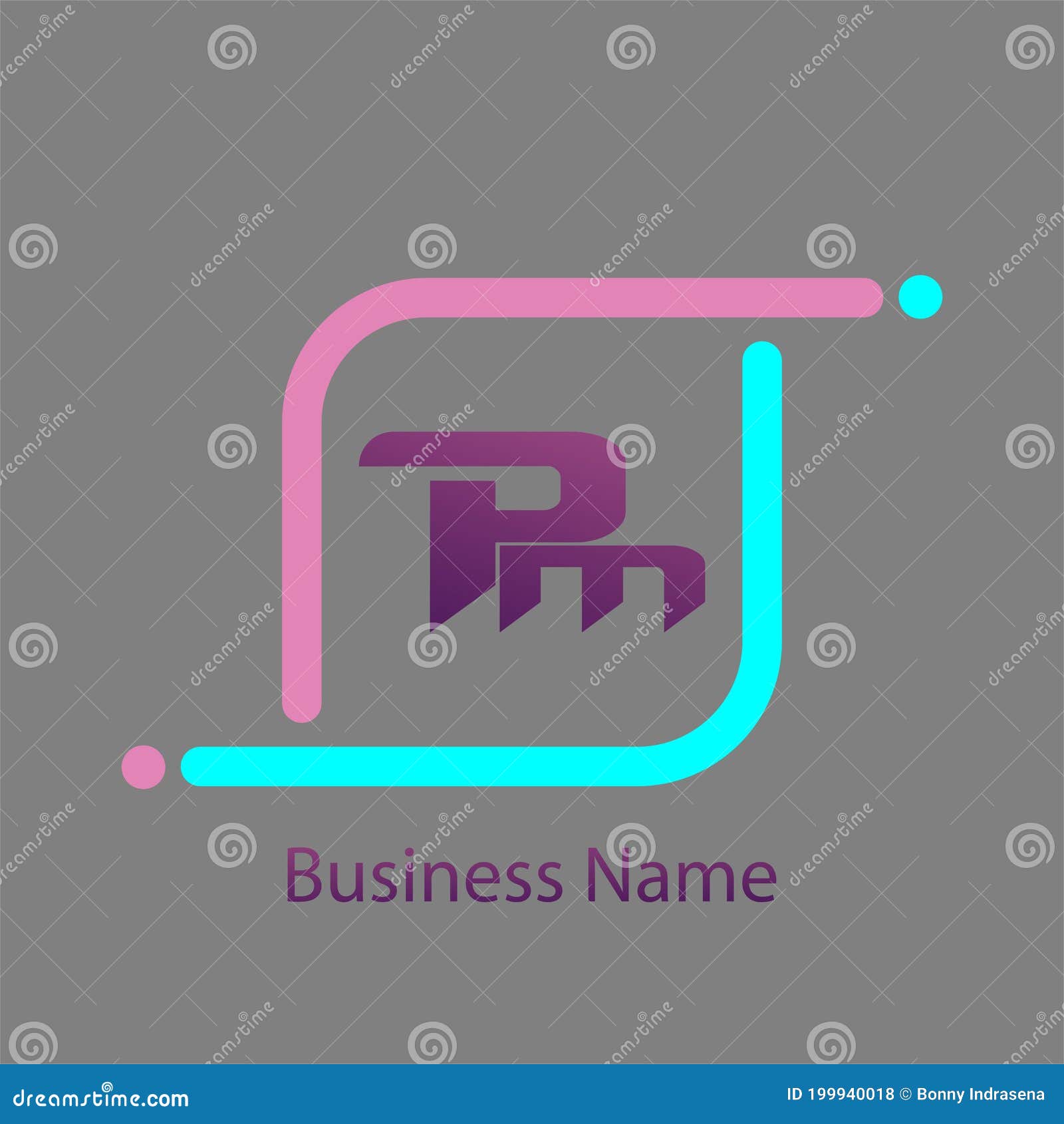 Logo PM Business Letter Logo Design with Simple Style Stock Vector ...