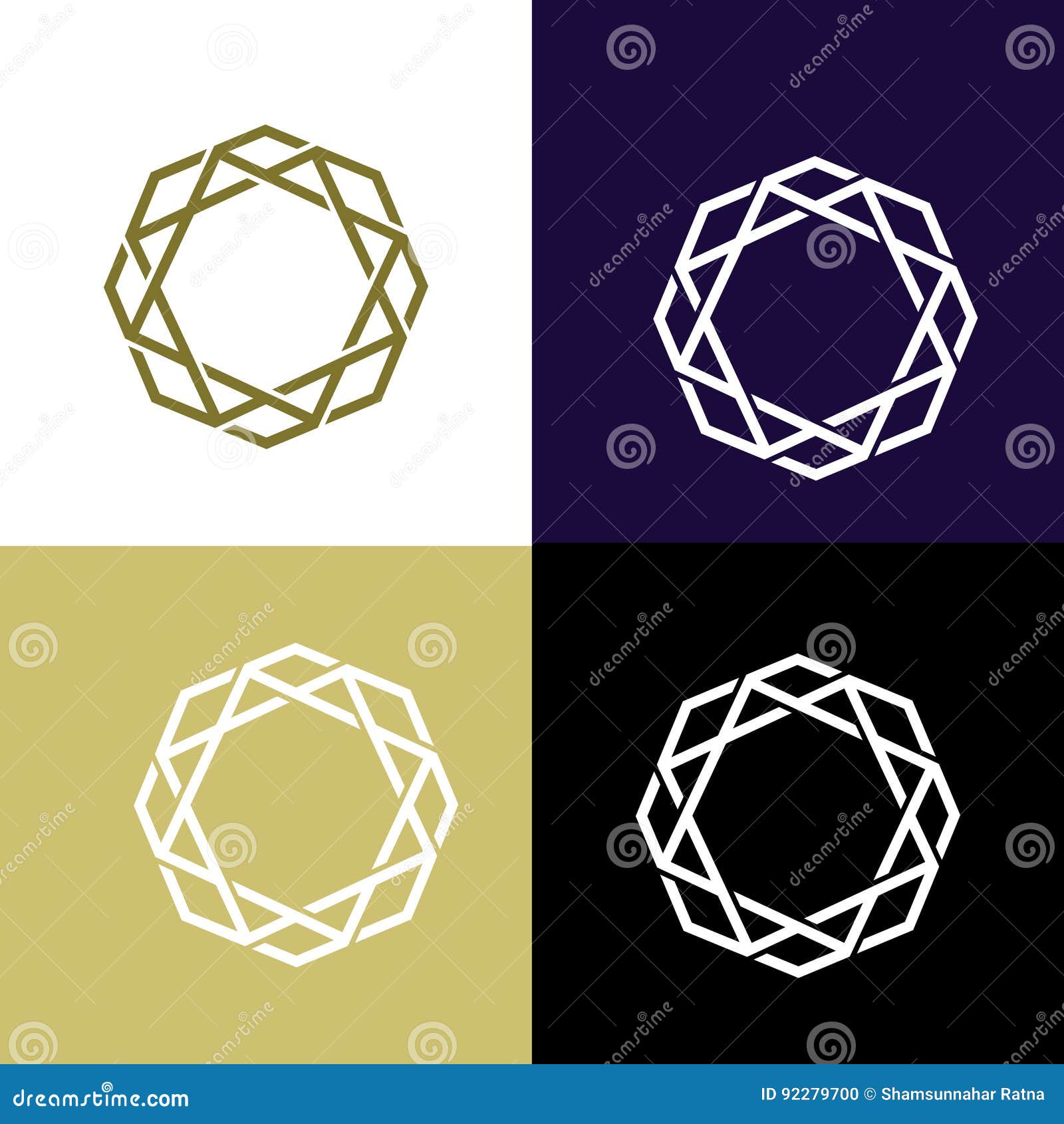 Logo of Polygon Shape. stock vector. Illustration of creation - 92279700