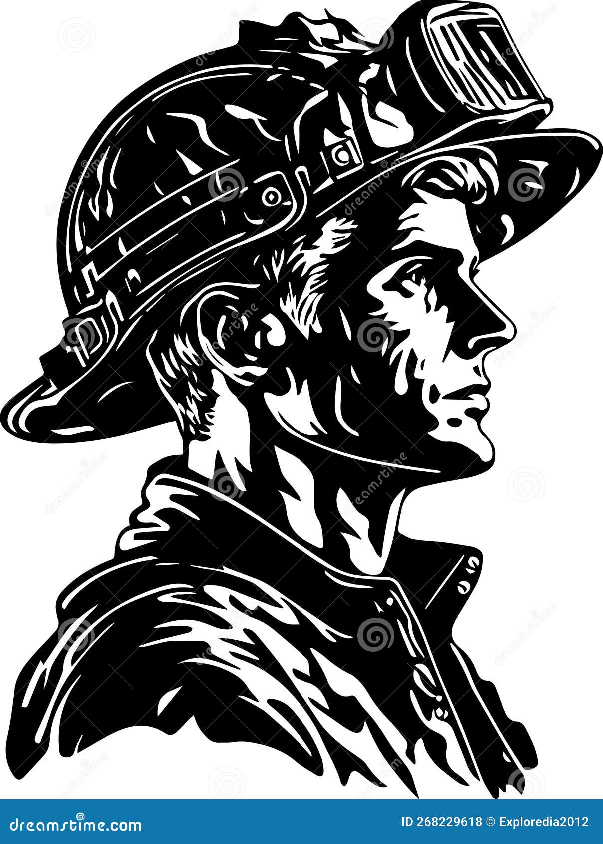 Logo Pompier Monochrome Pompier Illustration de Vecteur - Illustration ...