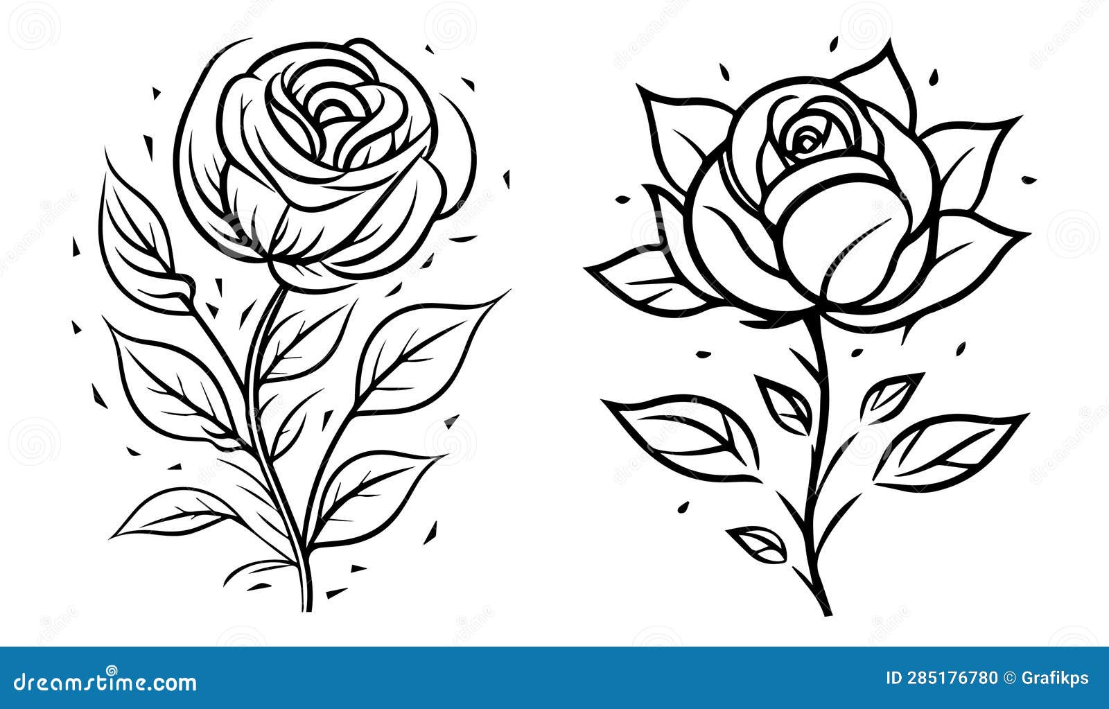 Roses, Vector Illustration on a White Background. Silhouette Shape for ...