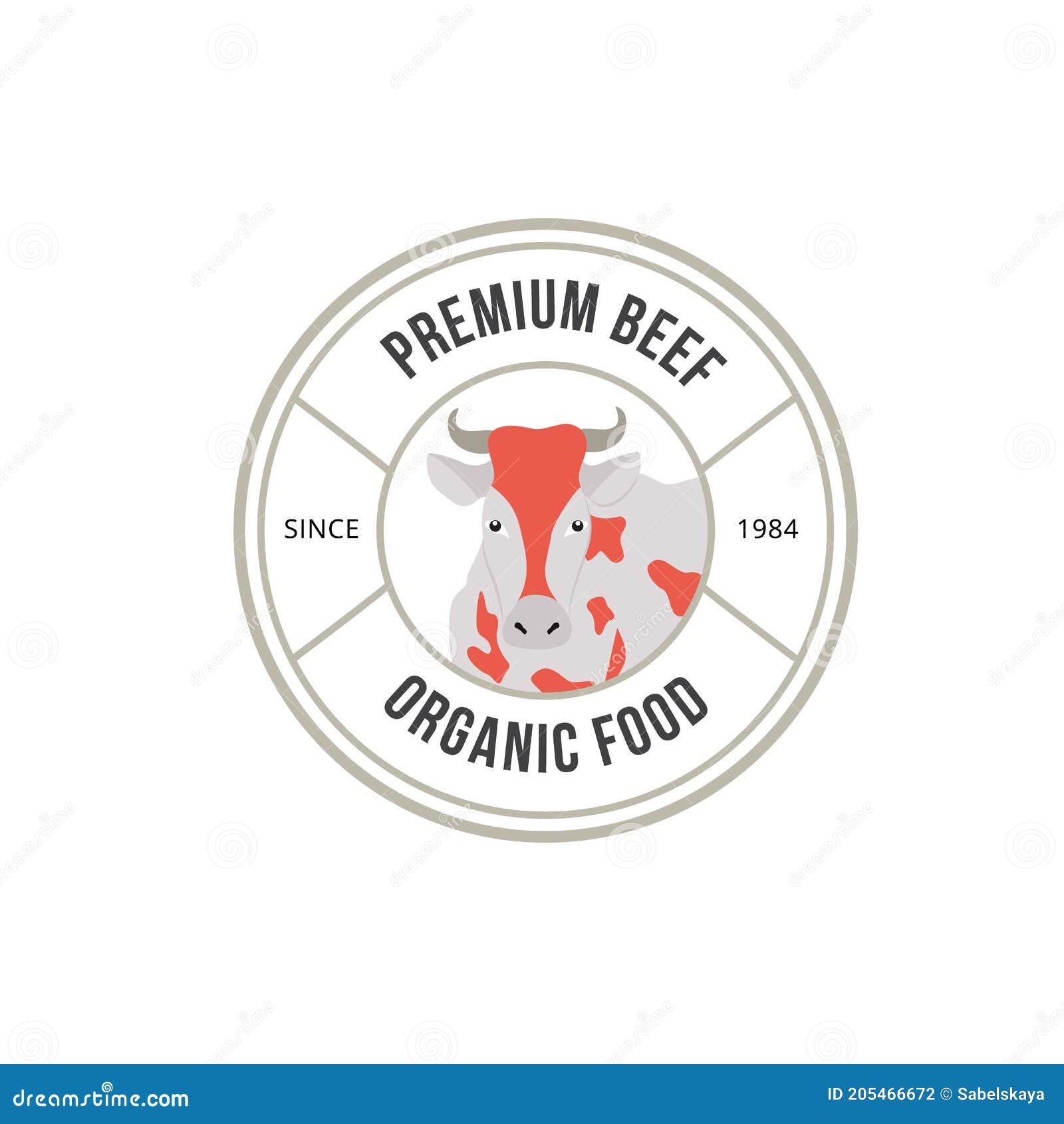 Logo for Premium Beef from Farm with Cattle a Vector Illustration Stock ...