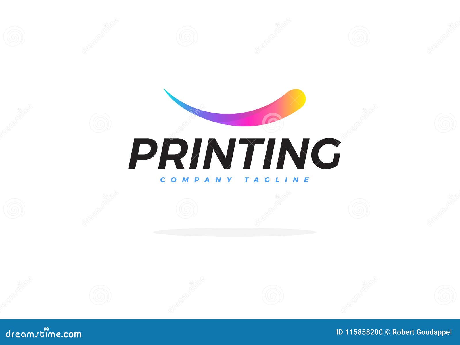 Logo for Printing Company Vector Colorido Ilustración del Vector ...