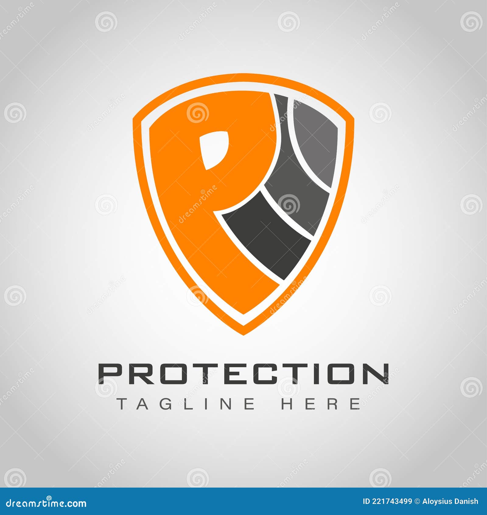 Shield Logo with Letter P stock vector. Illustration of label - 221743499