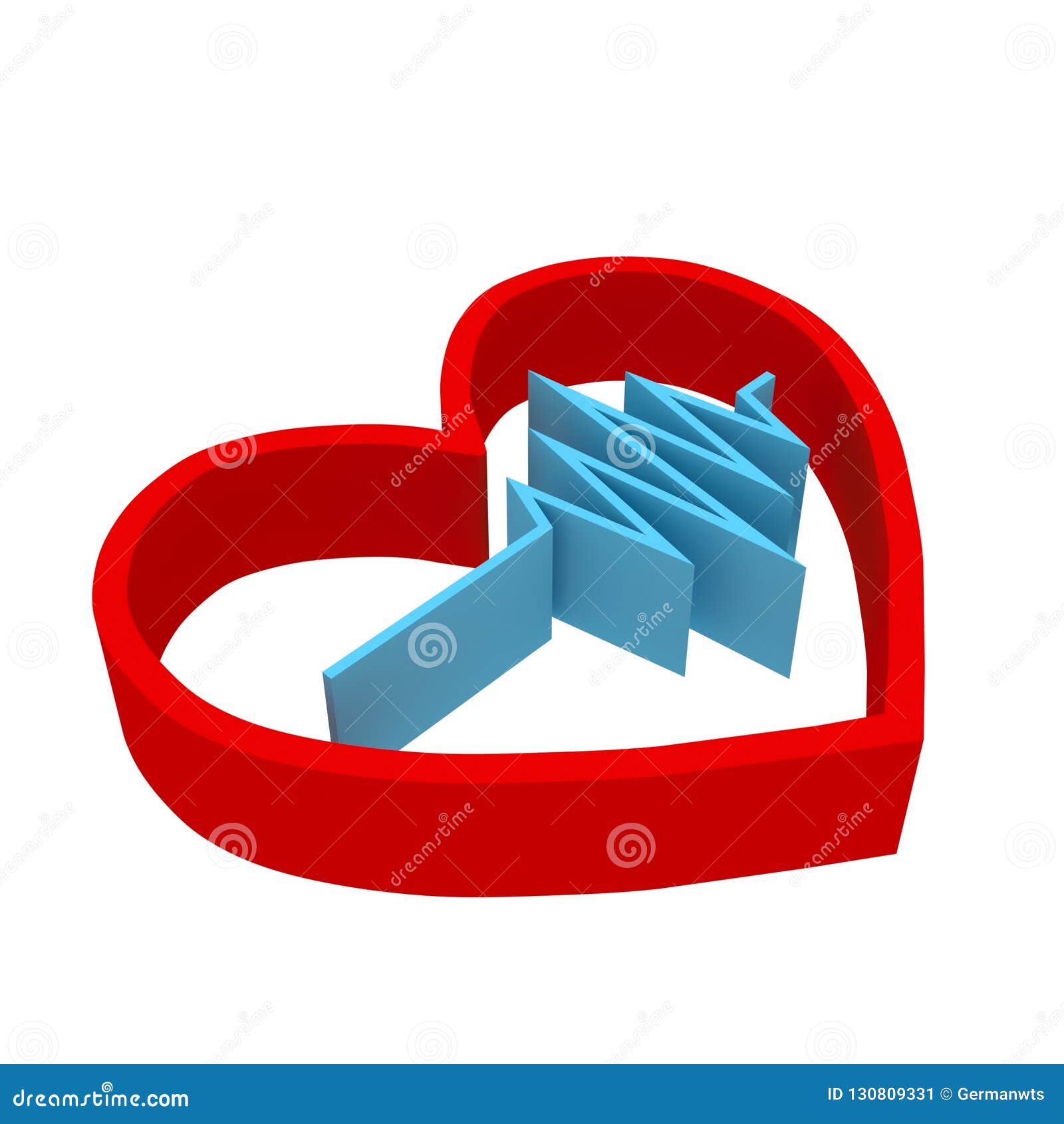 Heart Rhythm Logo. Pulse Simbol - 3D Render Stock Illustration ...