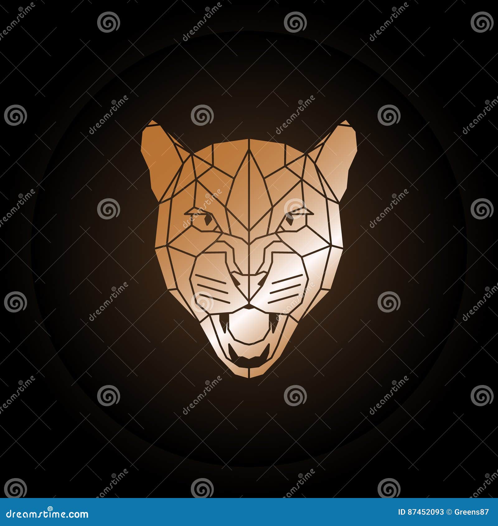 Logo Puma Head in Polygonal Style. Stock Vector - Illustration of ...
