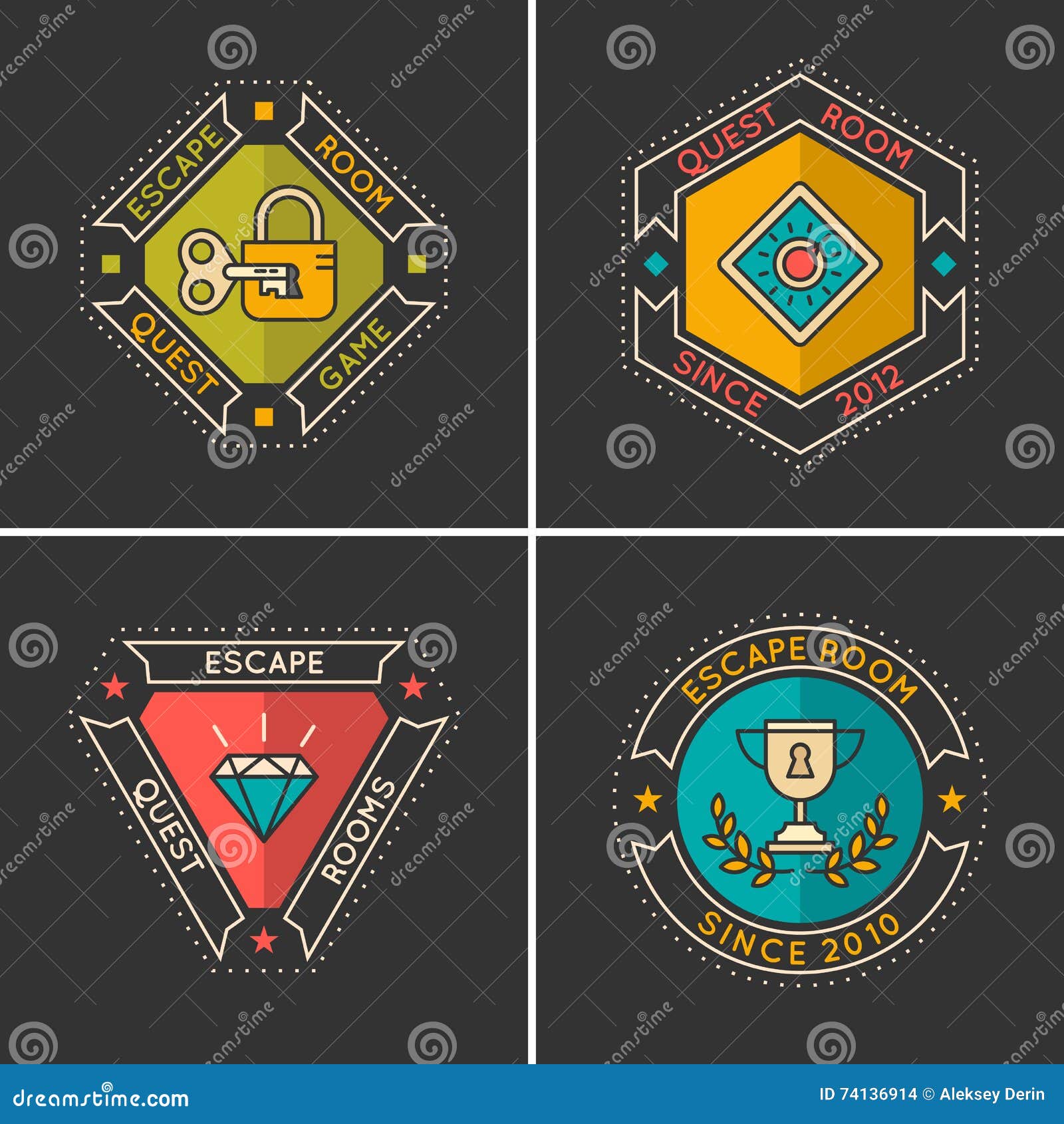 Logo for the Quest and Room Escape. Stock Vector - Illustration of ...