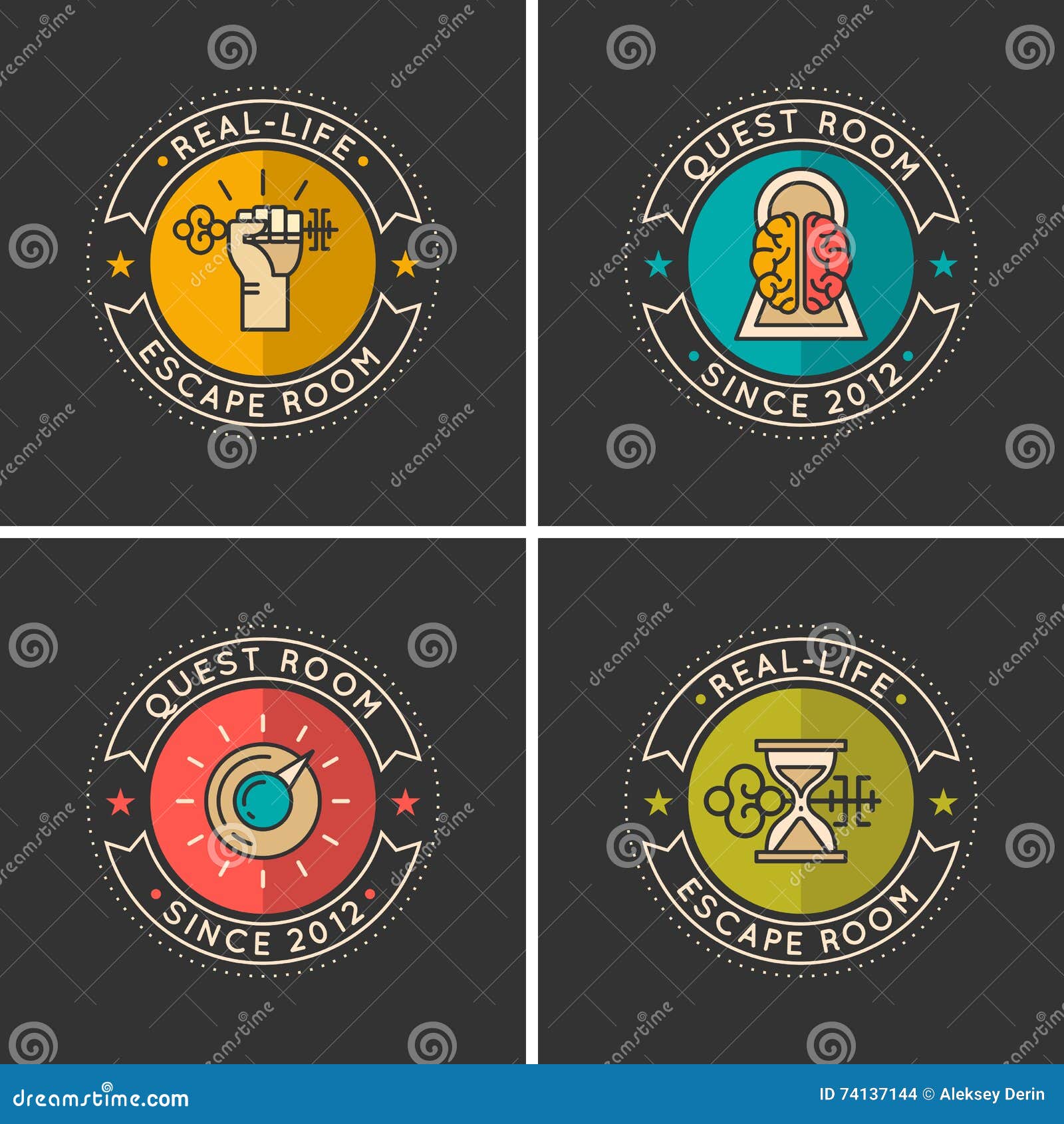 Logo for the Quest and Room Escape. Stock Vector - Illustration of icon ...