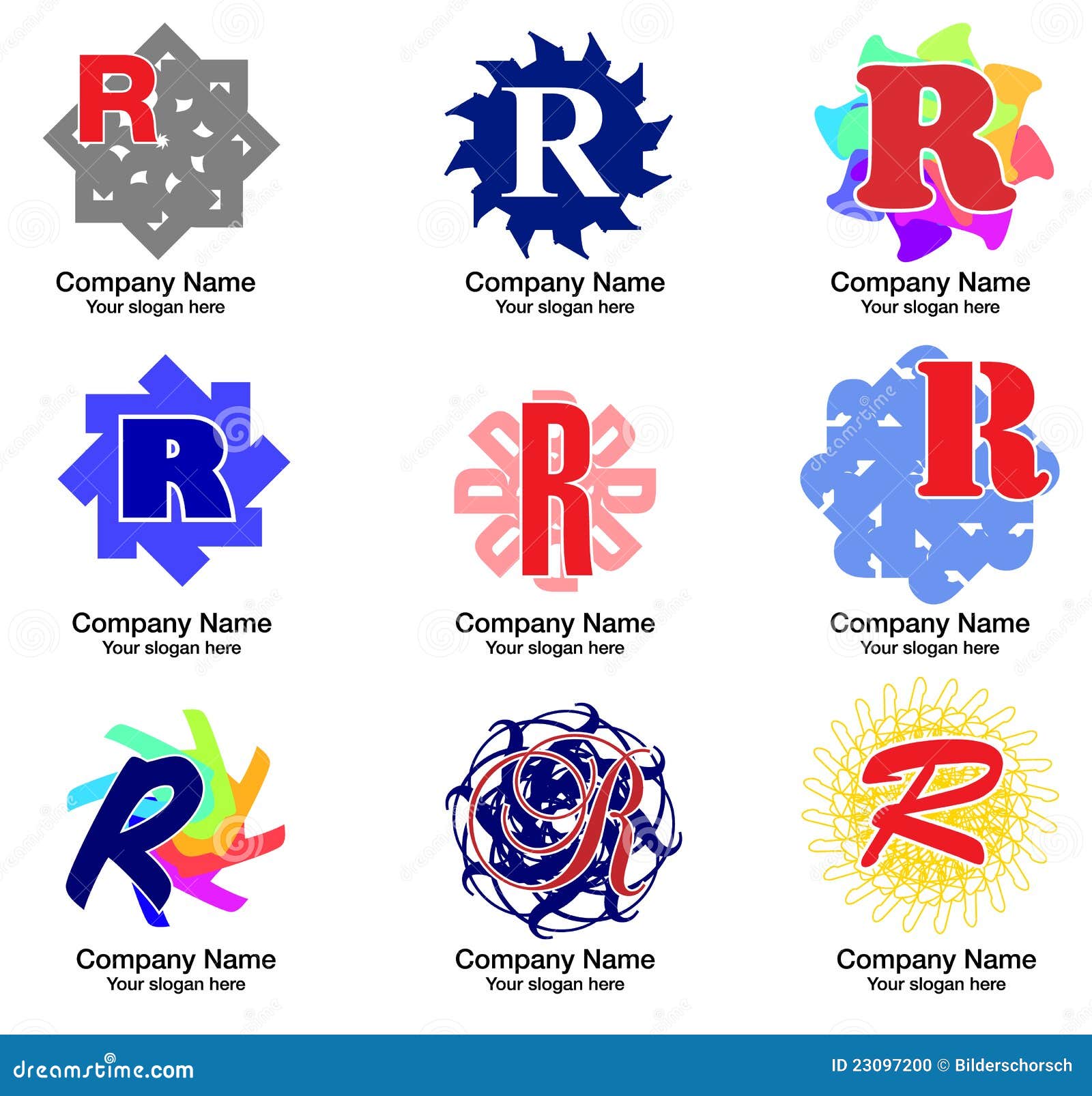 Logo R stock vector. Illustration of geometric, design - 23097200