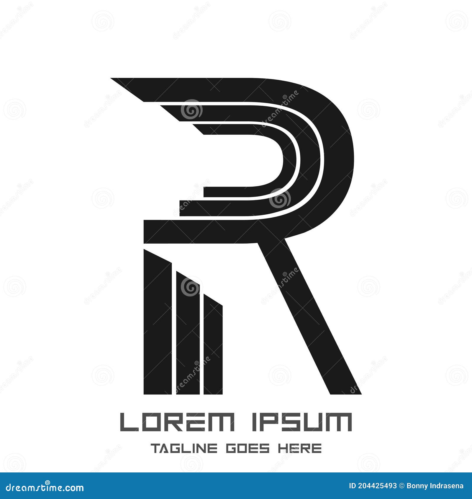 Logo R Business Letter Logo Design with Simple Style Stock Vector ...