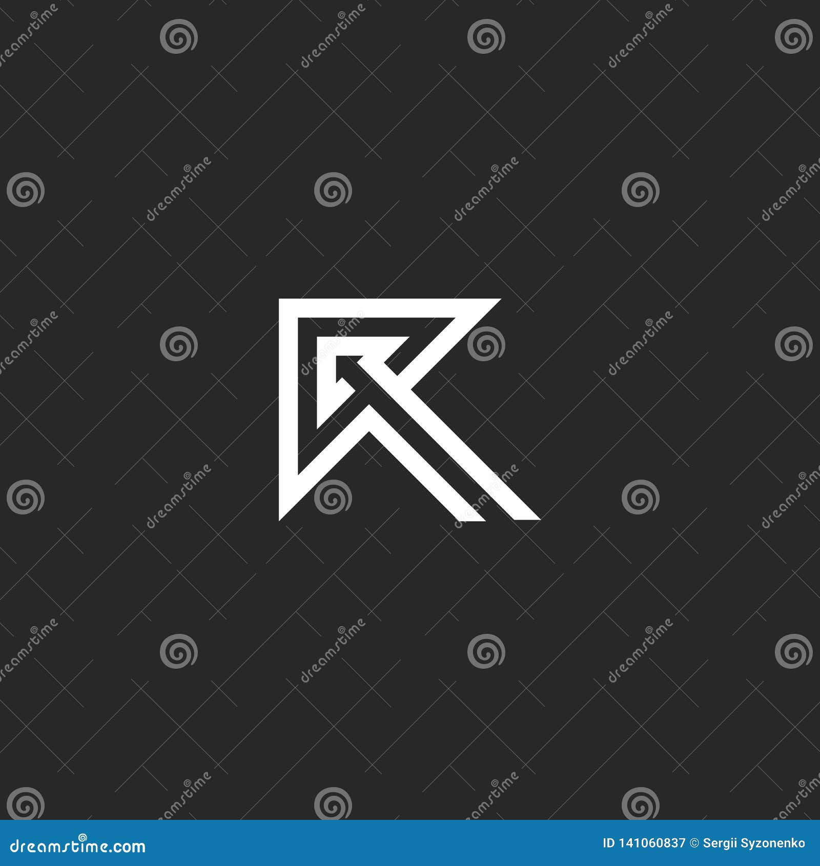 Logo R Letter Idea Direction Arrow Shape, Black and White Creative ...